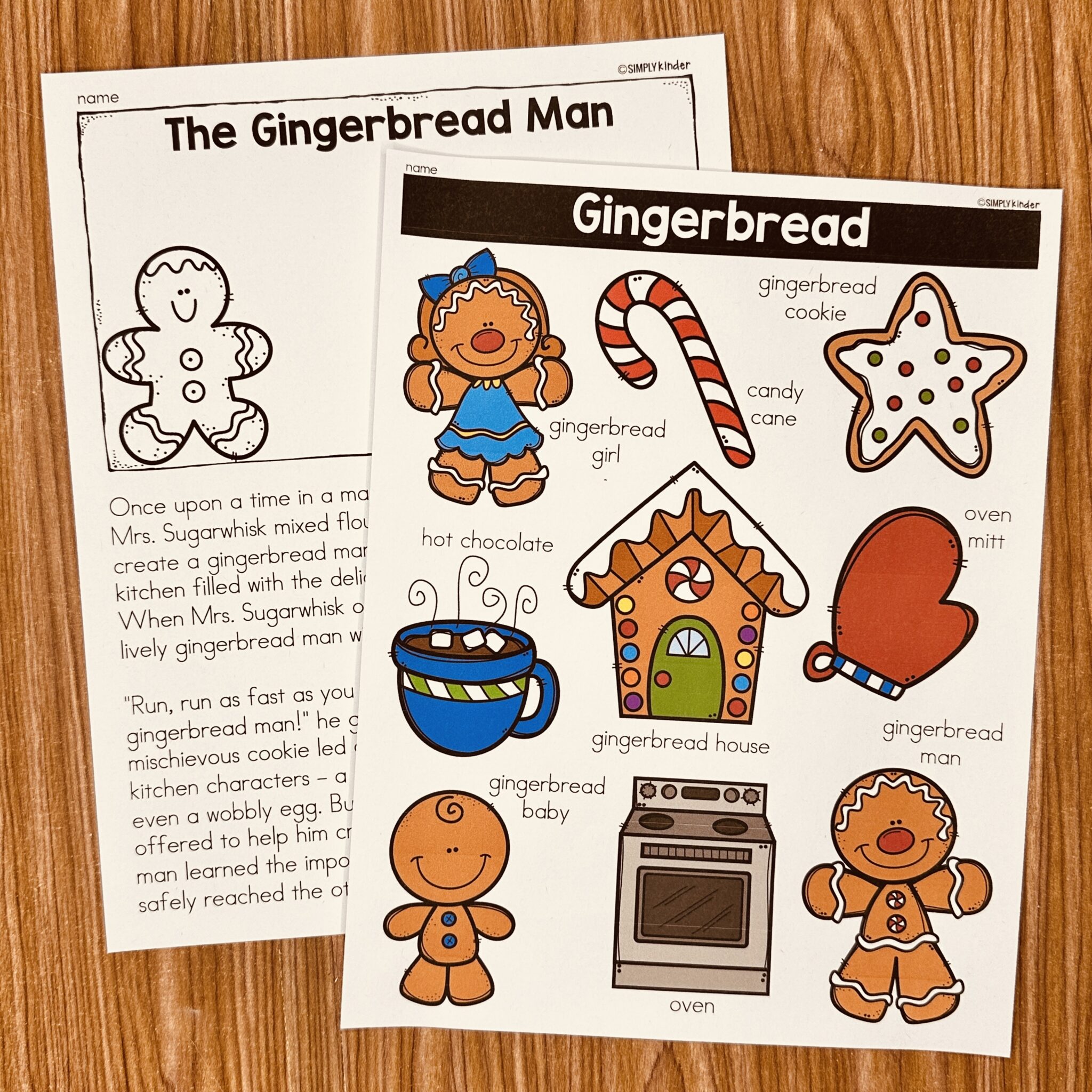 Gingerbread Day Vocabulary Activities - Simply Kinder + Printable ...