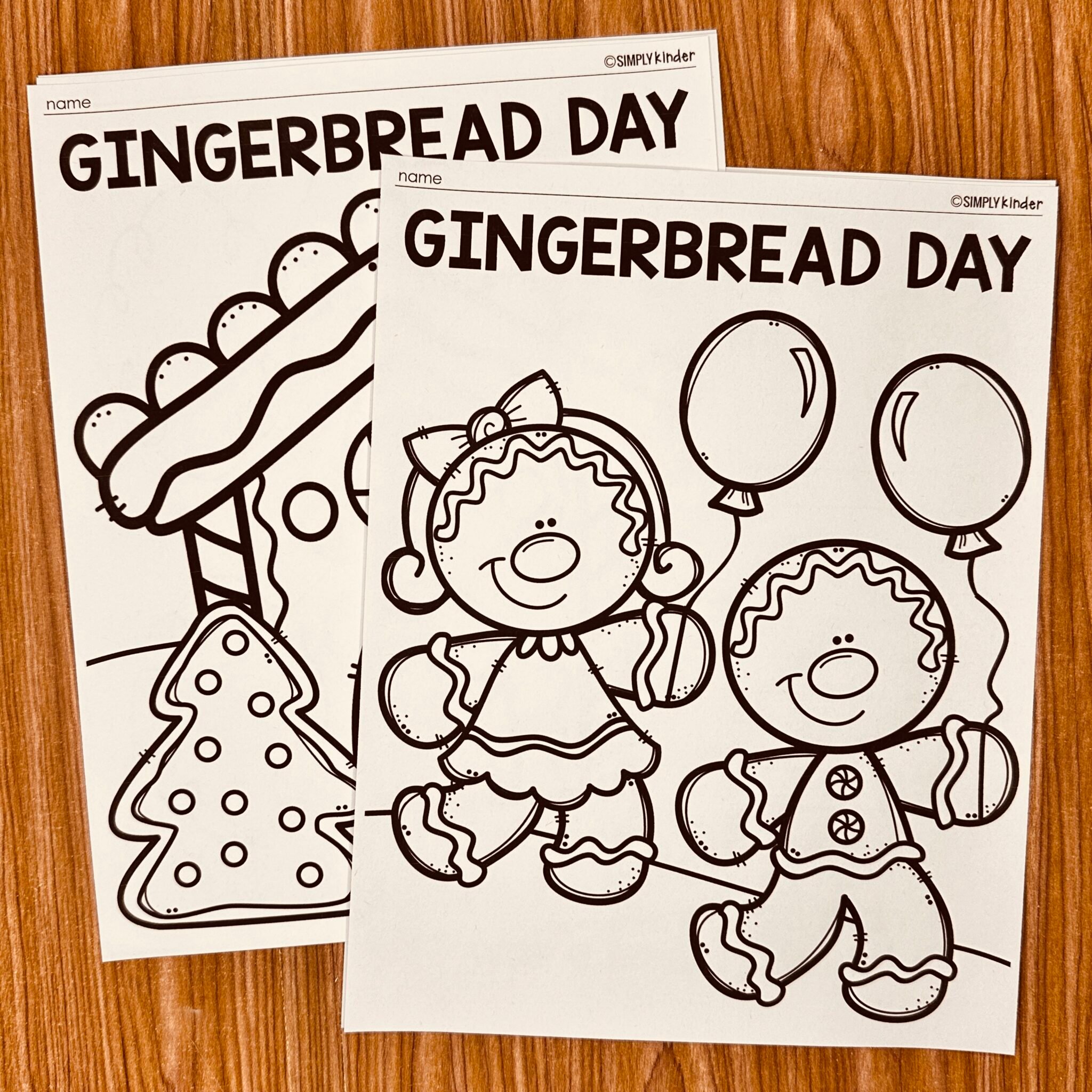 Gingerbread Day Coloring Printables - Simply Kinder + Printable Membership