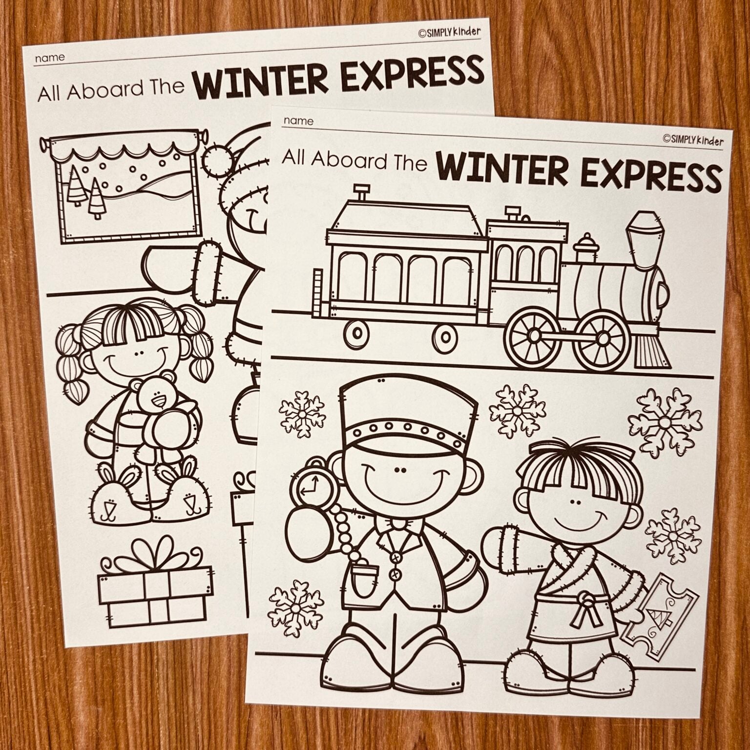 Winter Express Train Day Activities - Cover Pages - Simply Kinder ...