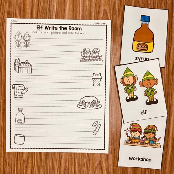Elf Day Write the Room - Simply Kinder + Printable Membership