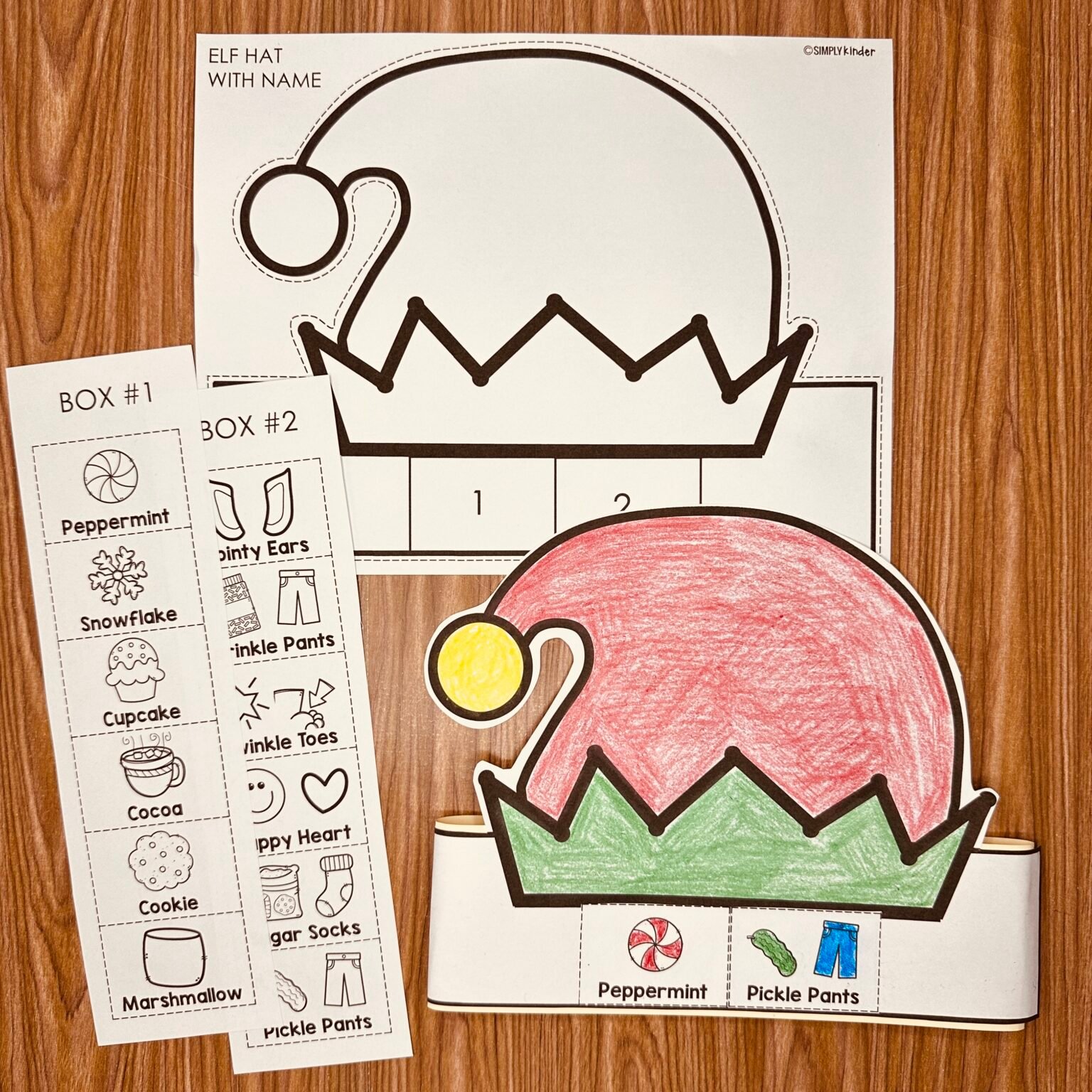 Elf Day Craft Hats - Simply Kinder + Printable Membership