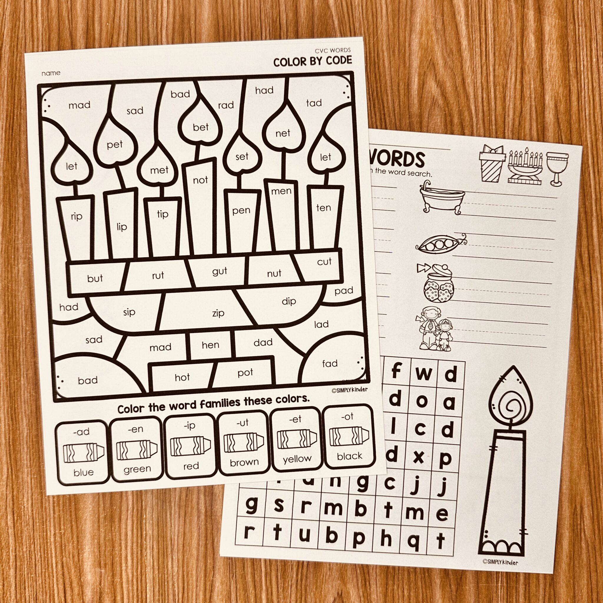 Kwanzaa CVC Decoding Printables - Simply Kinder + Printable Membership