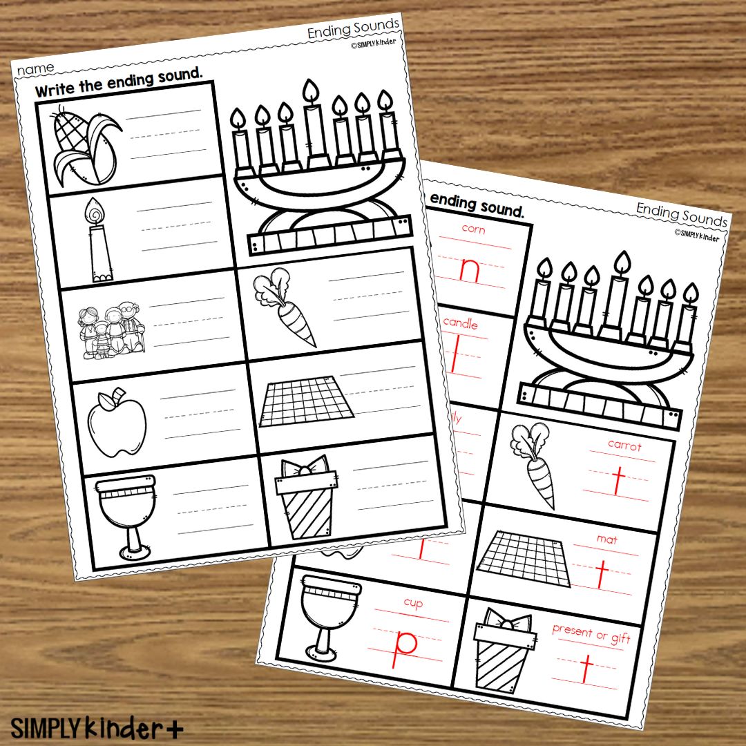 Kwanzaa Ending Sound Printable - Simply Kinder + Printable Membership