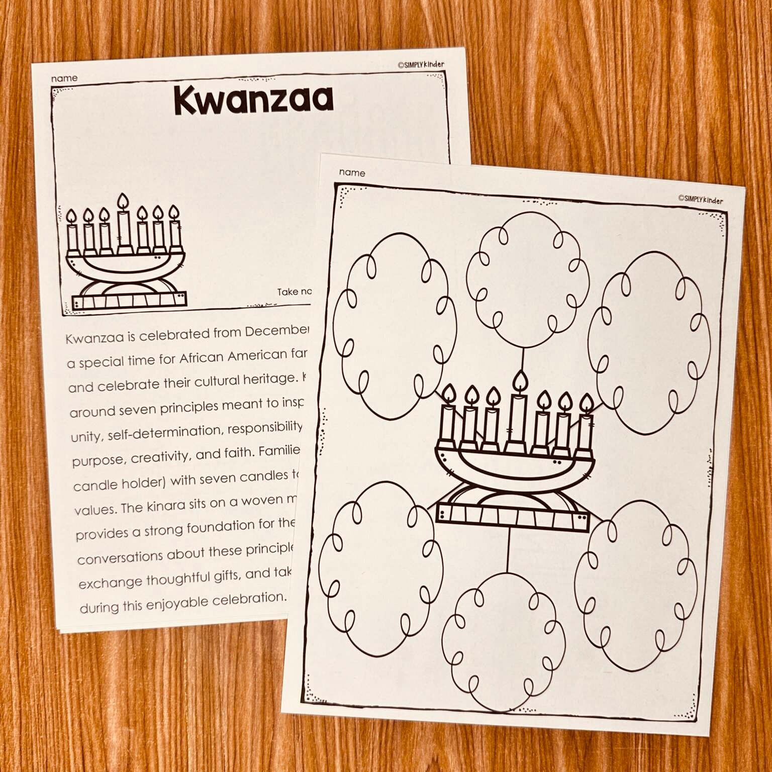 Kwanzaa Information Passage & Graphic Organizer Printables - Simply ...