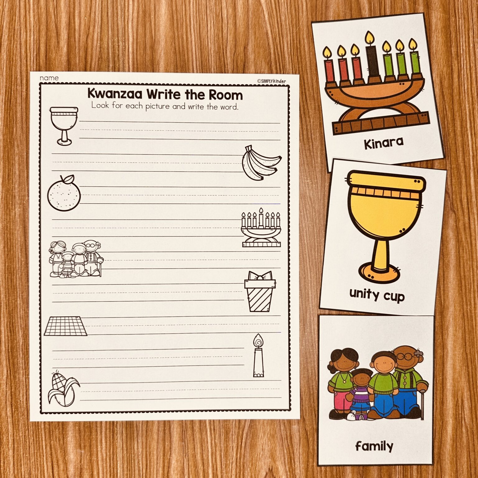 Kwanzaa Write the Room - Simply Kinder Plus