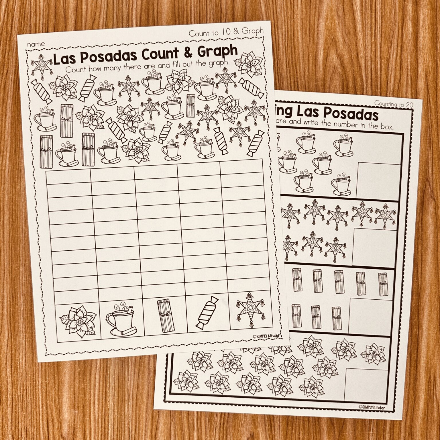 Las Posadas Counting Printables - Simply Kinder Plus