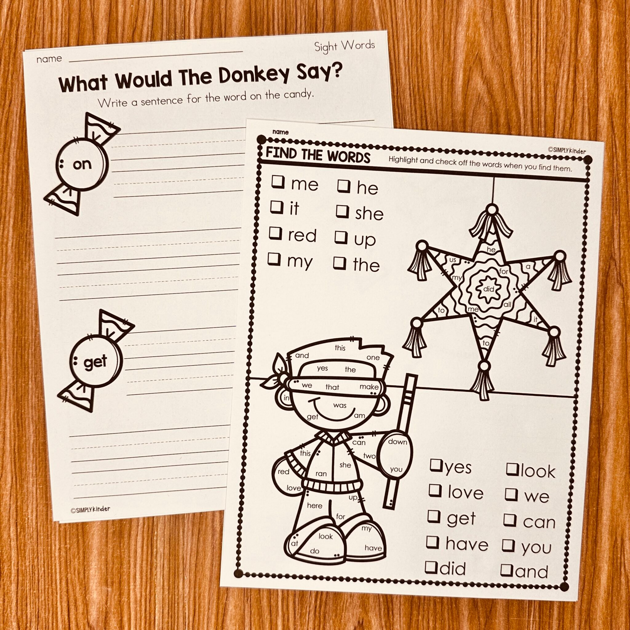 Las Posadas Sight Word Printables - Simply Kinder Plus