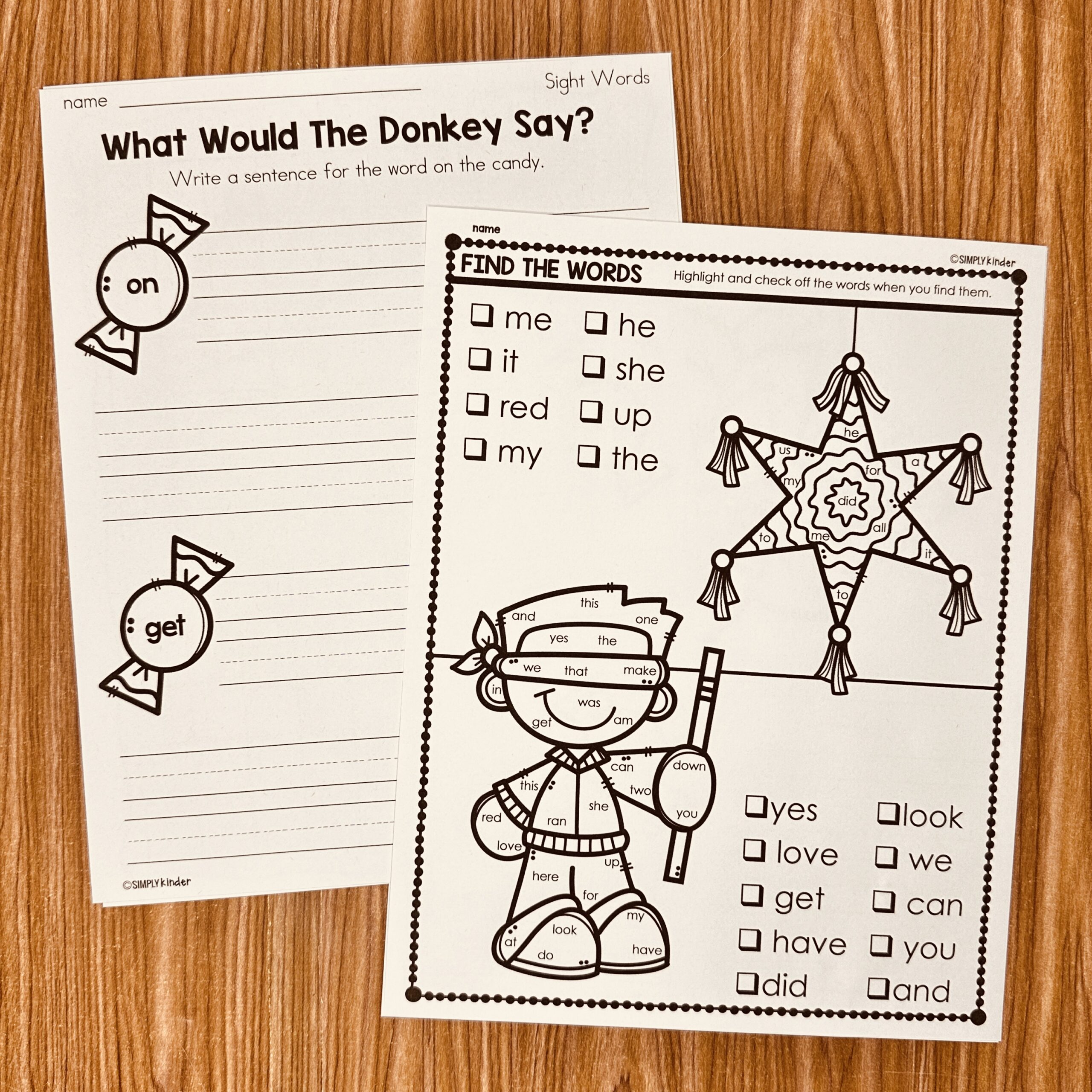 Las Posadas Sight Word Printables - Simply Kinder + Printable Membership