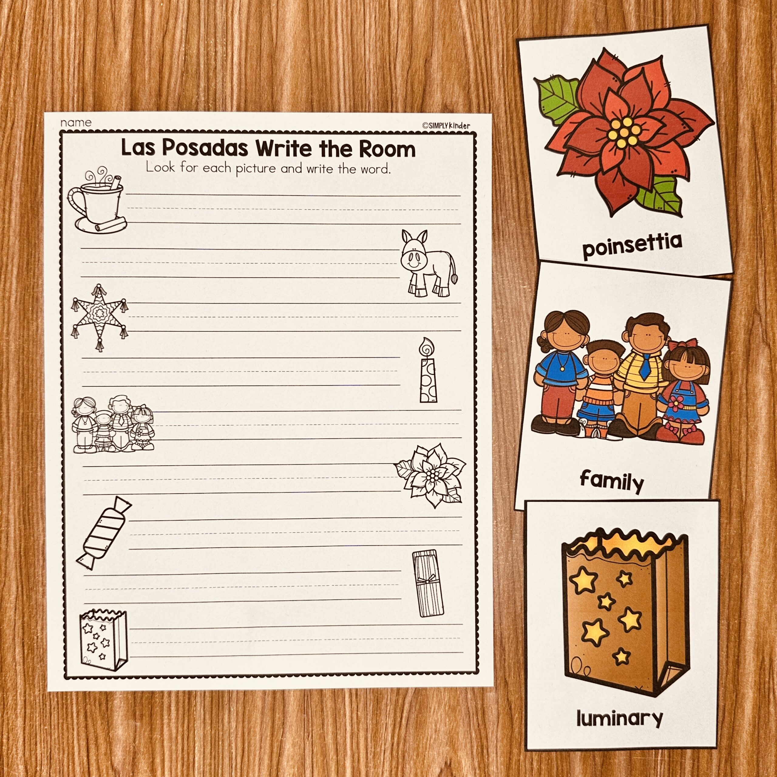 Las Posadas Write the Room - Simply Kinder + Printable Membership