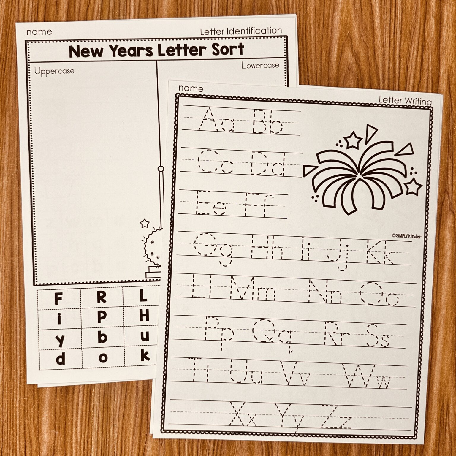 New Years Alphabet Printables - Simply Kinder + Printable Membership