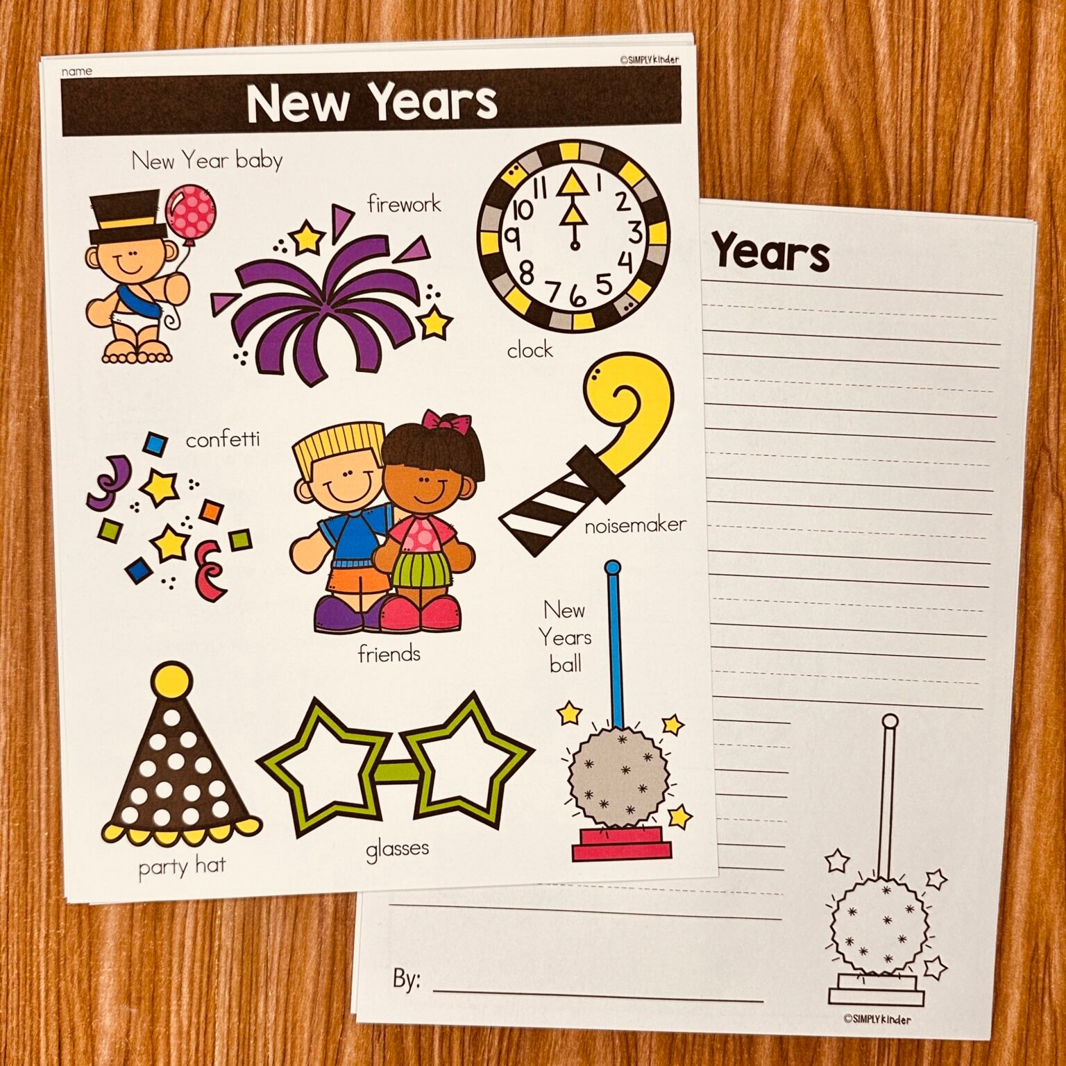 New Years Vocabulary Printables & Word Wall Cards - Simply Kinder ...