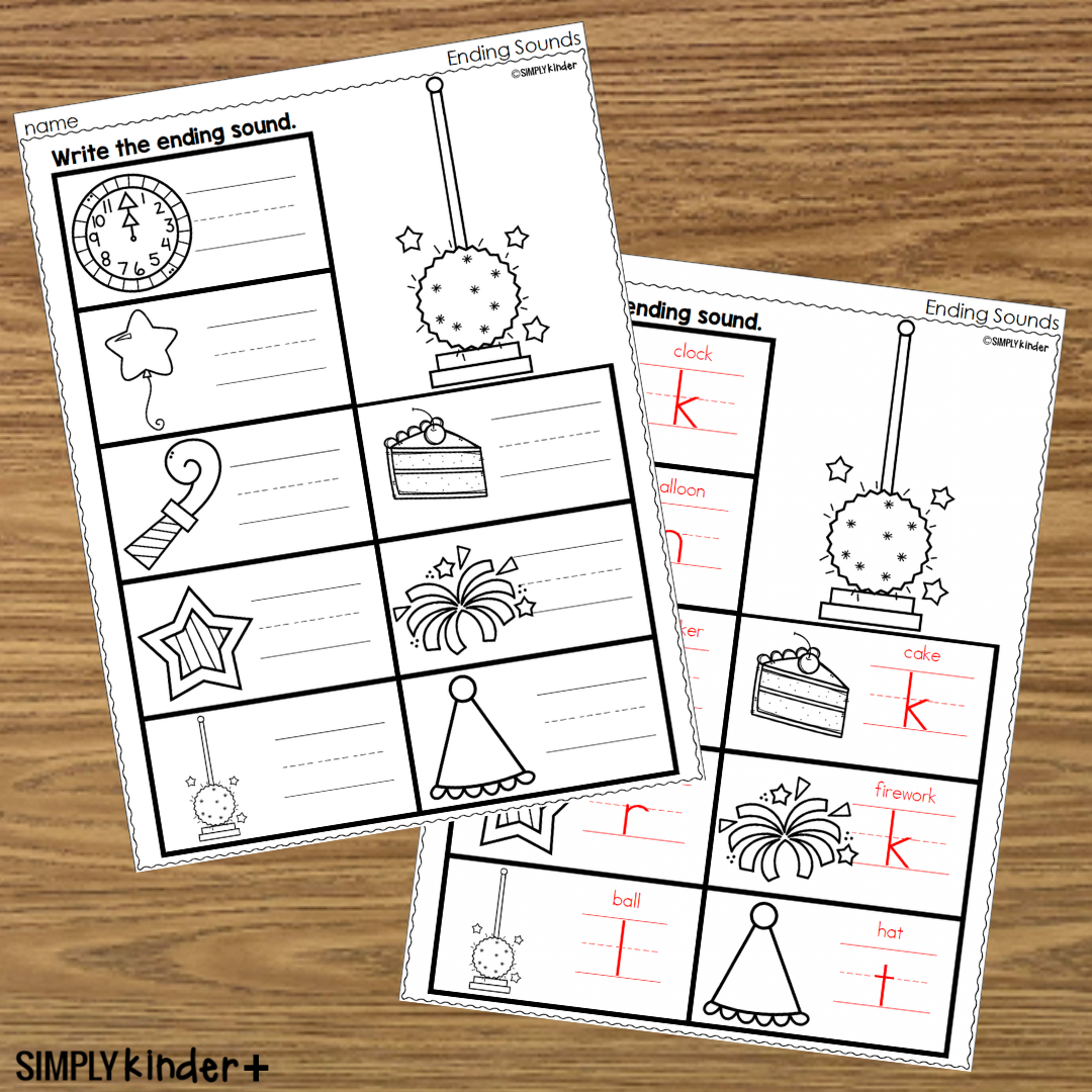 New Years Ending Sound Printable - Simply Kinder + Printable Membership