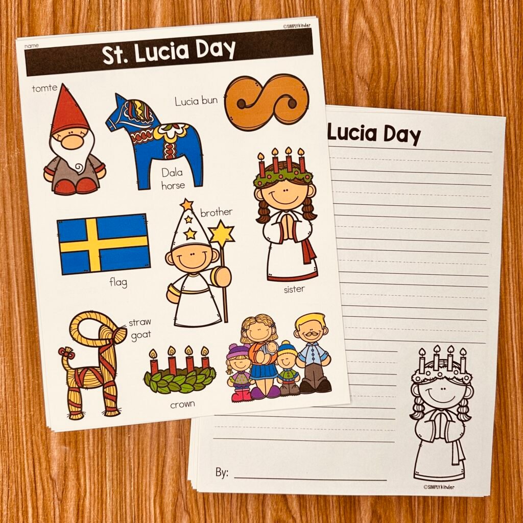 St. Lucia Day Vocabulary Printables & Word Wall Cards - Simply Kinder ...