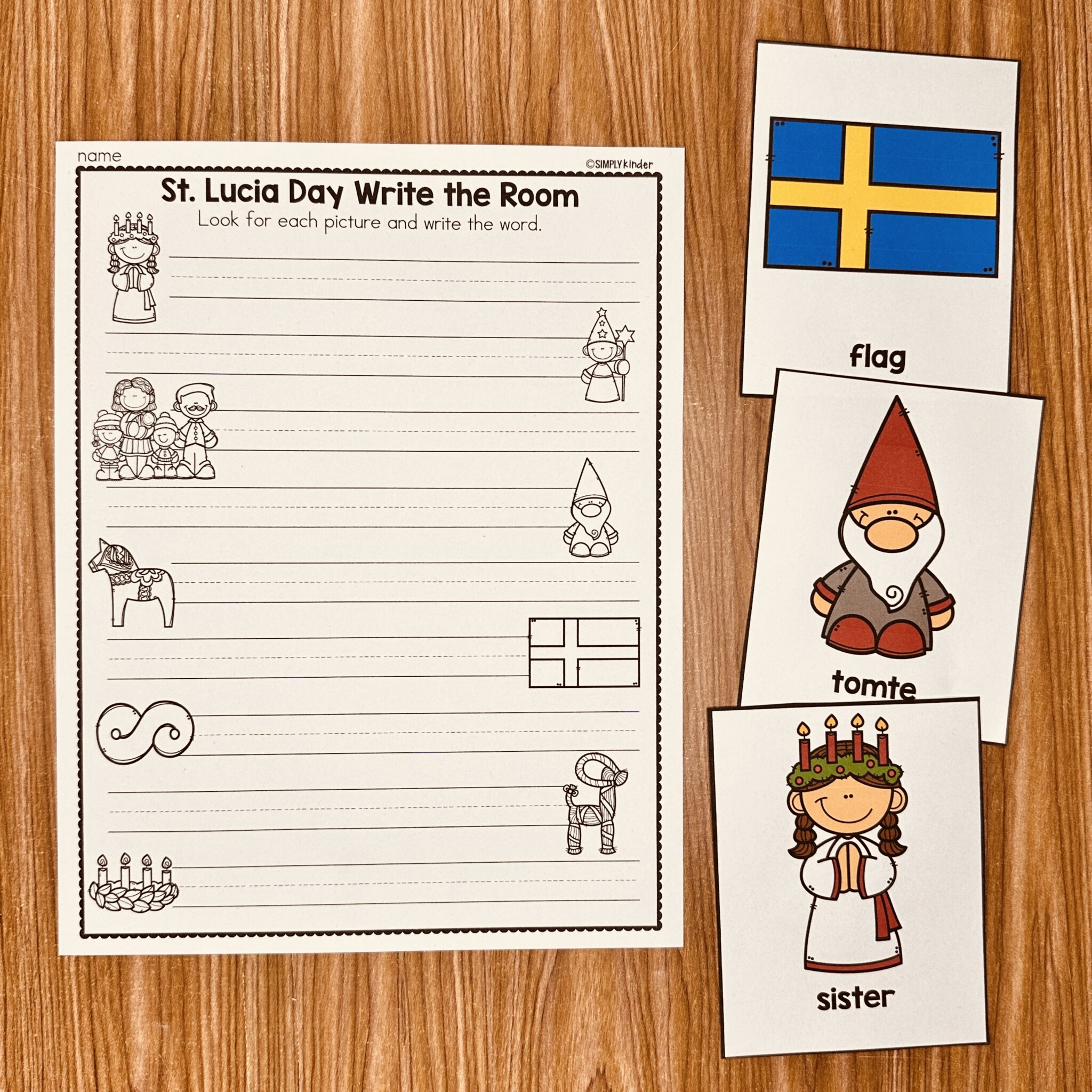 St. Lucia Day Write the Room - Simply Kinder + Printable Membership