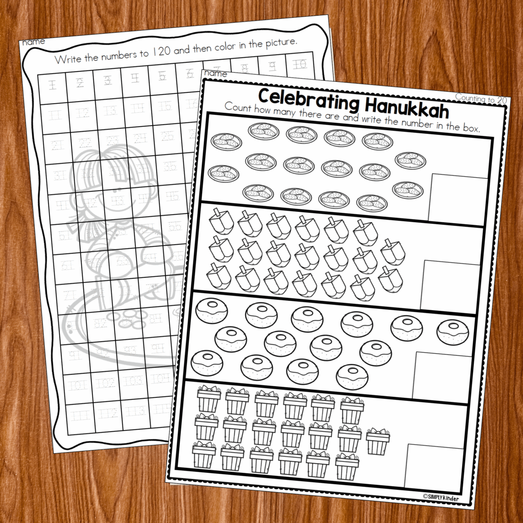 Hanukkah Counting Printables - Simply Kinder + Printable Membership