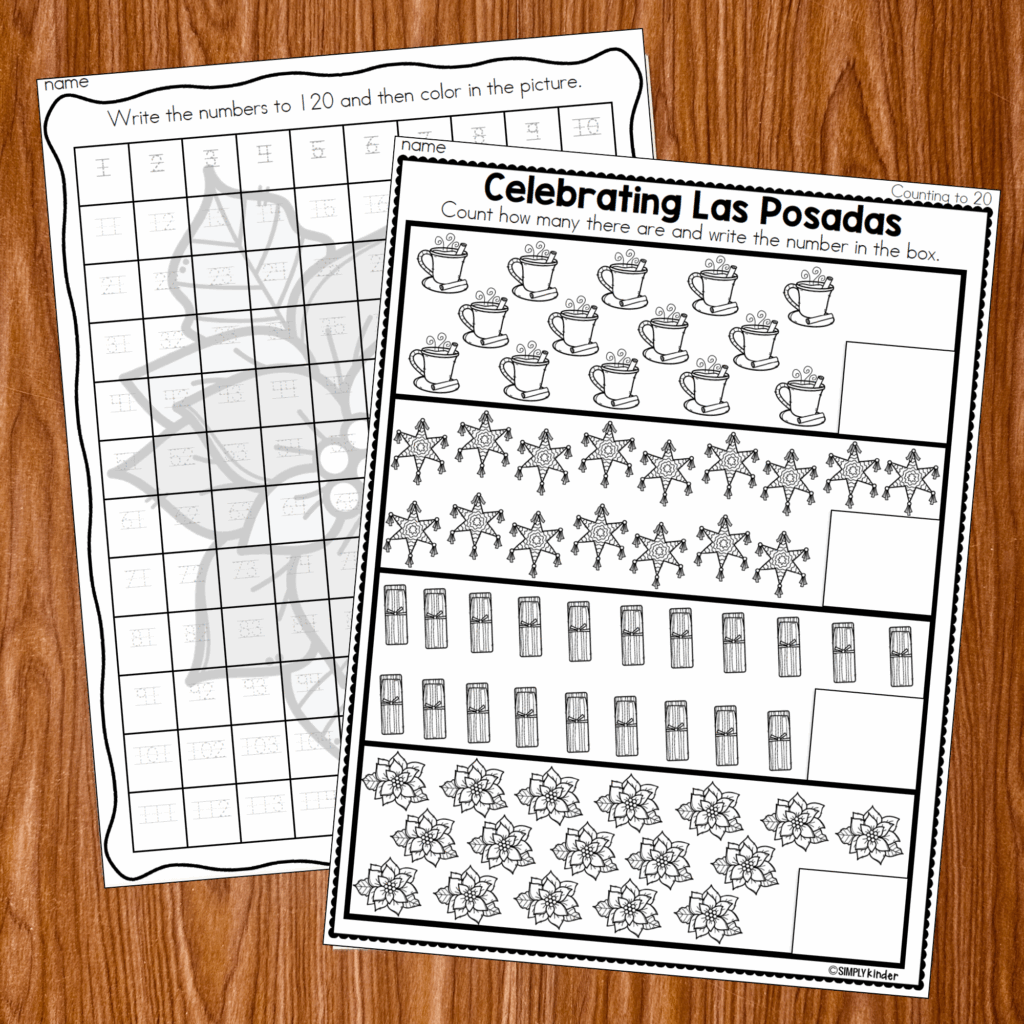 Las Posadas Counting Printables - Simply Kinder + Printable Membership