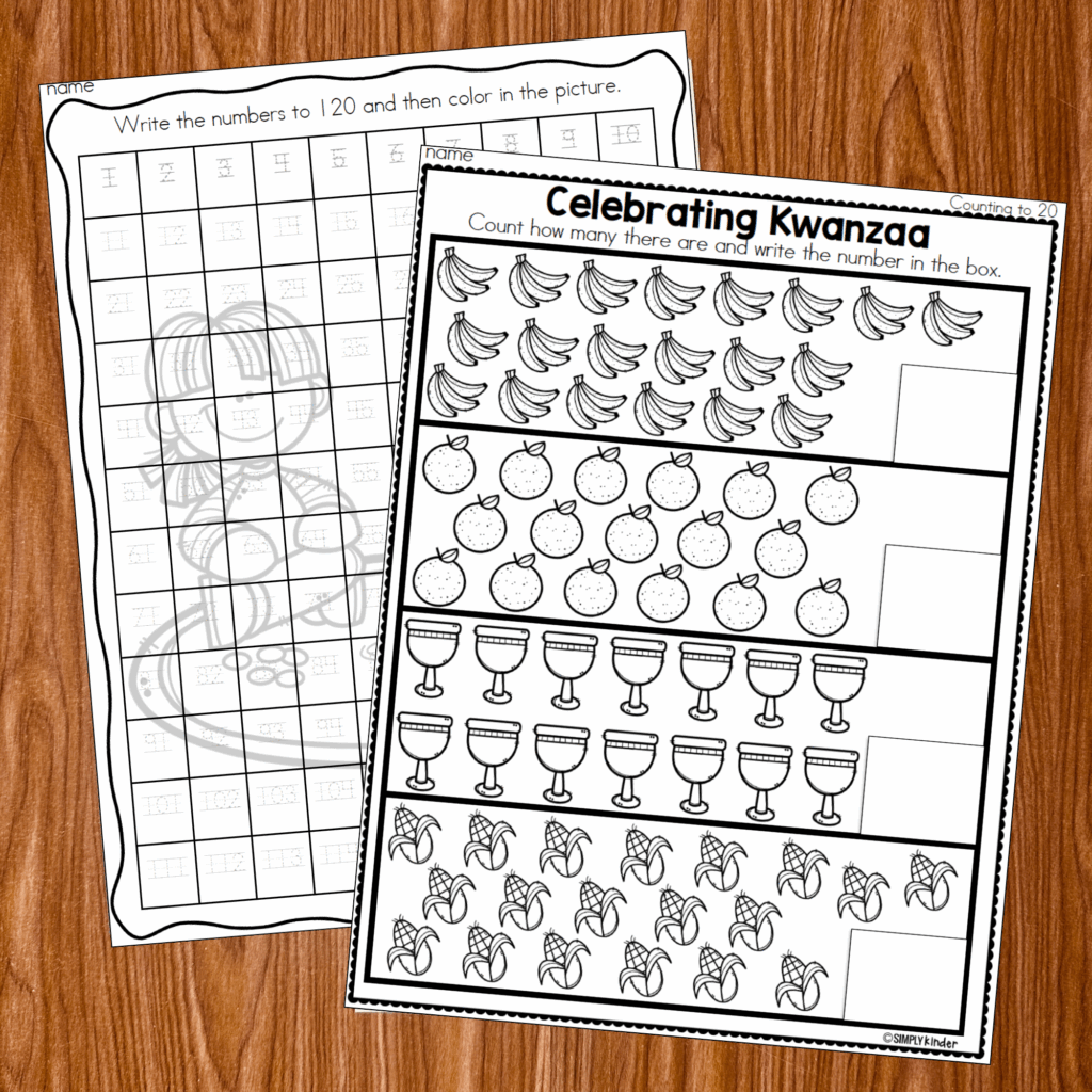 Kwanzaa Counting Printables - Simply Kinder + Printable Membership
