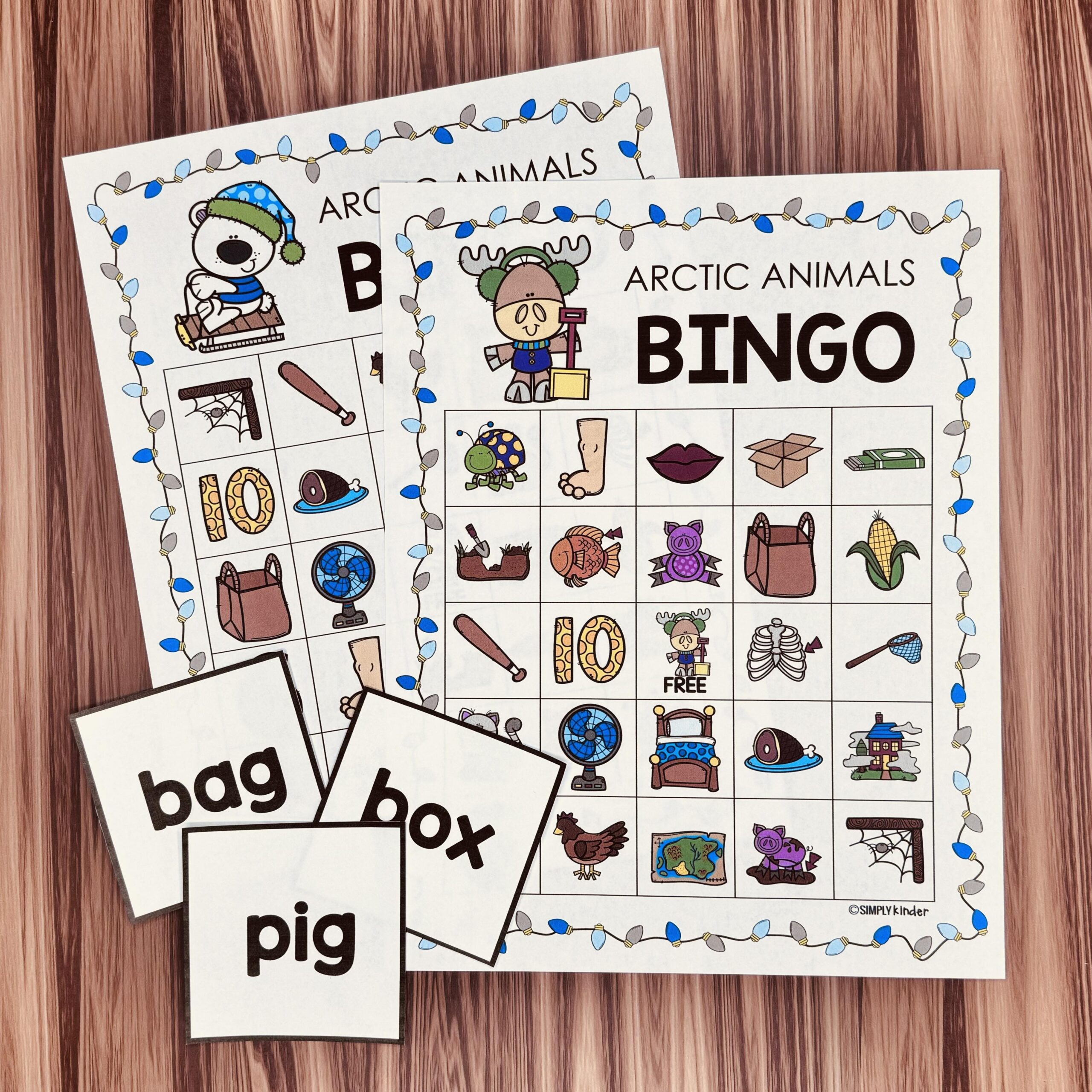 Arctic Animals Phonics BINGO - Simply Kinder + Printable Membership