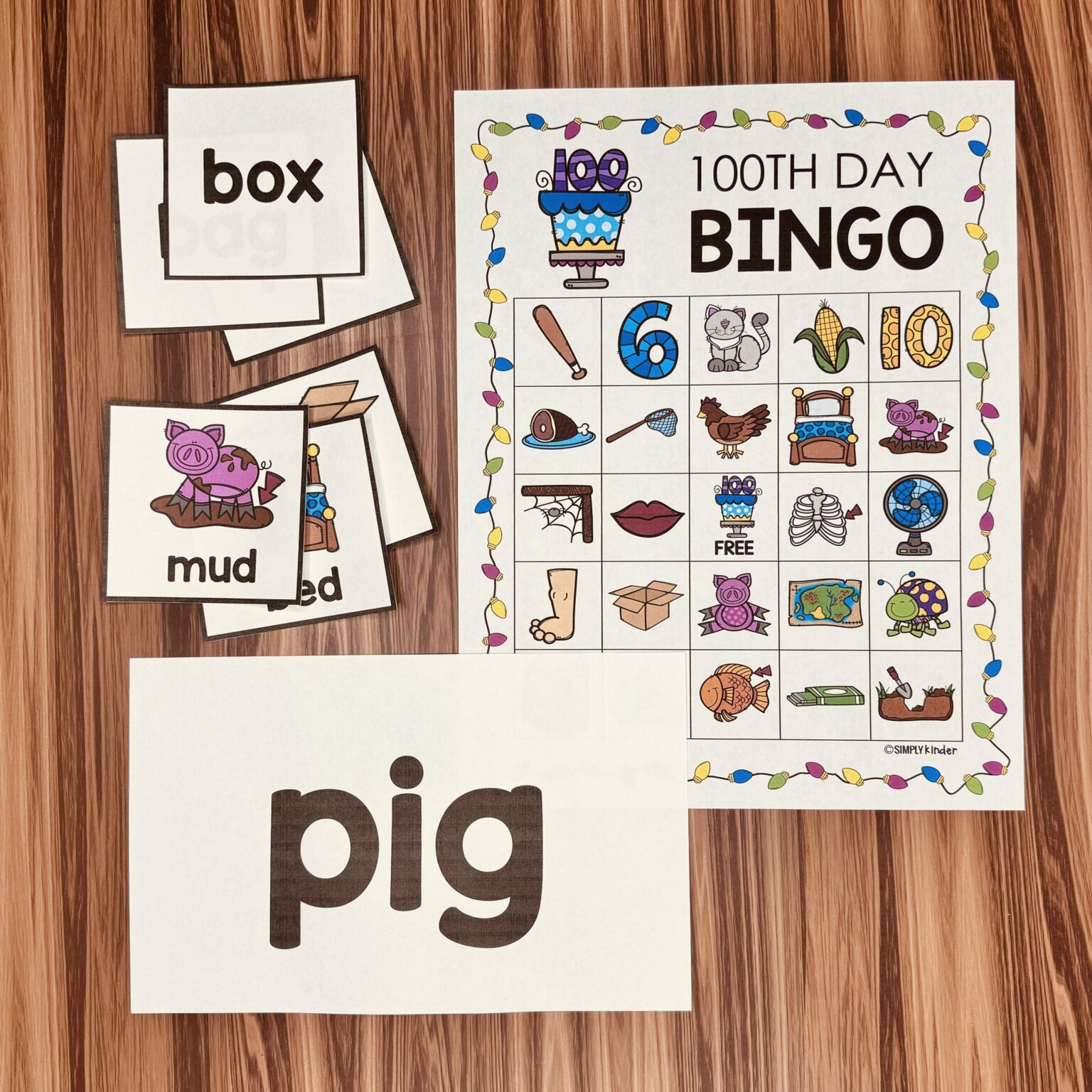 100th Day of School Phonics BINGO - Simply Kinder + Printable Membership