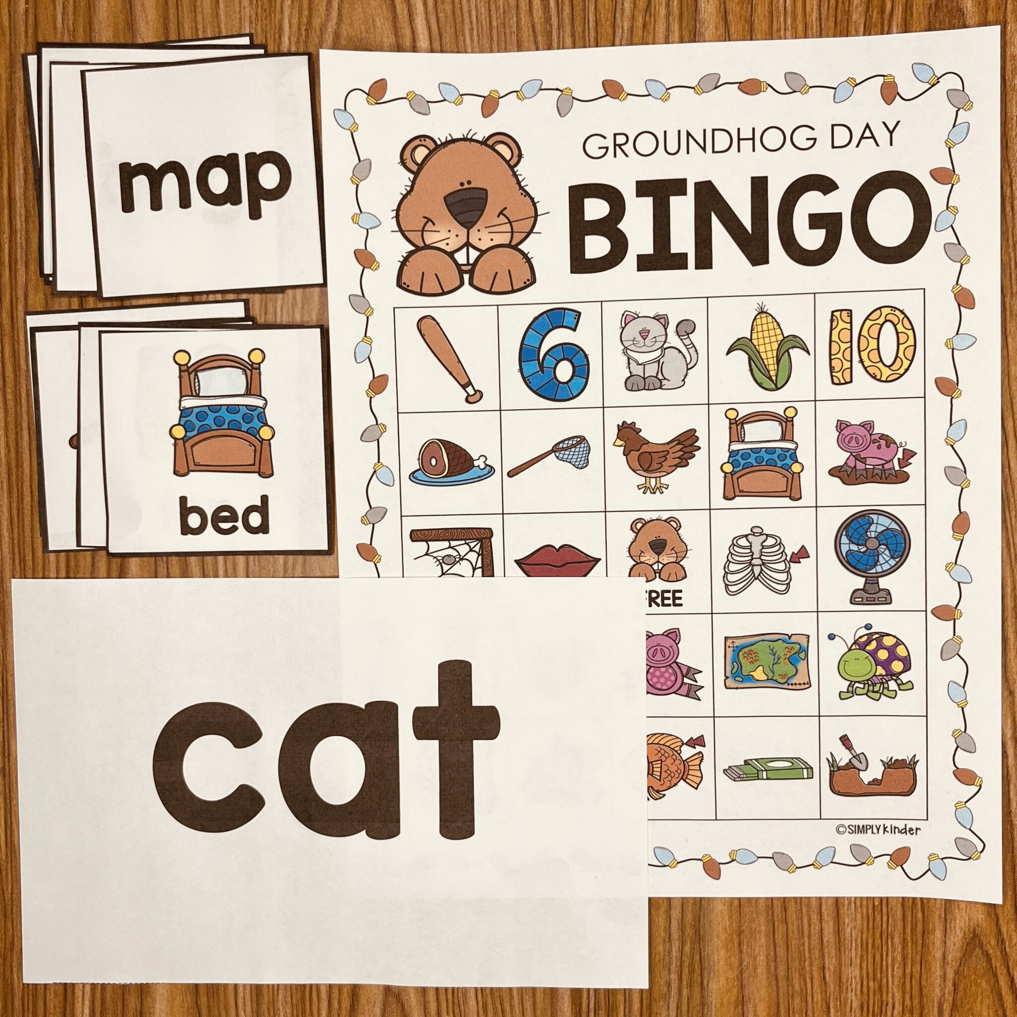 Groundhog Day Phonics BINGO - Simply Kinder + Printable Membership