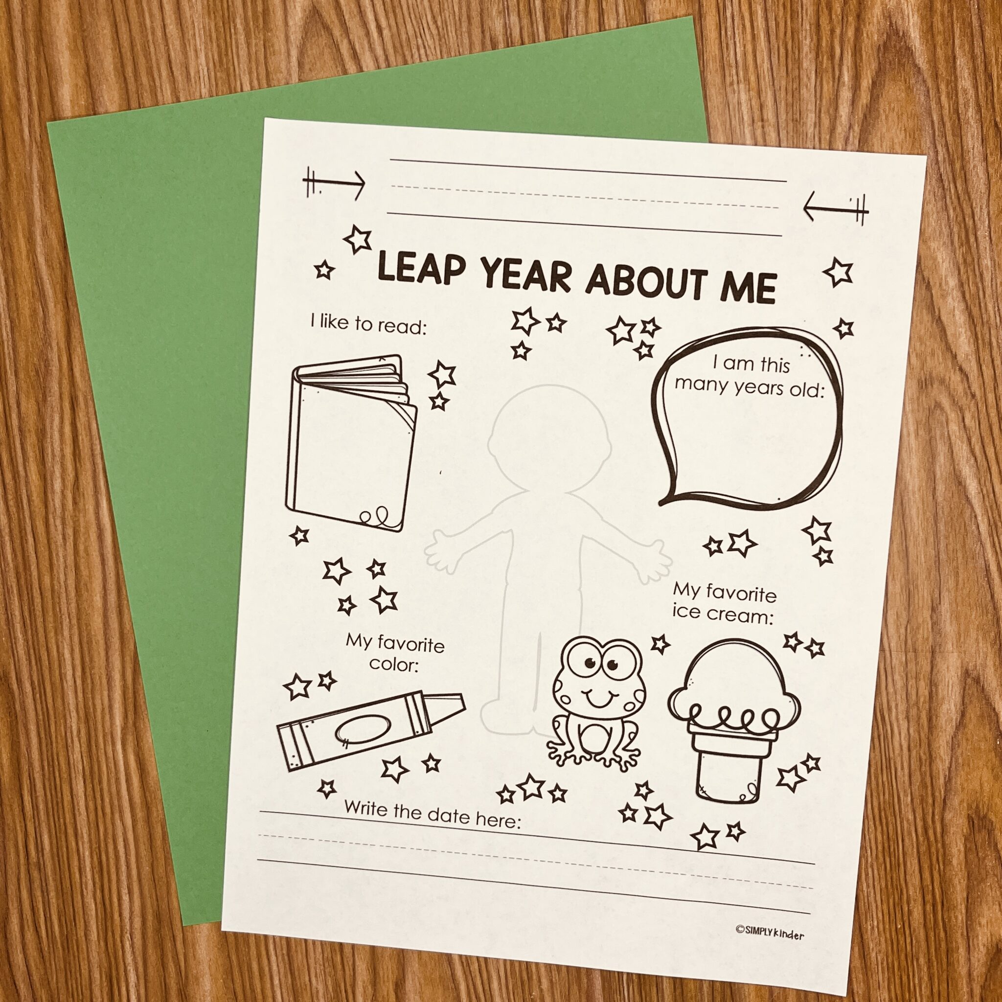 No Prep All About Me, Leap Year, Leap Day - Simply Kinder + Printable ...
