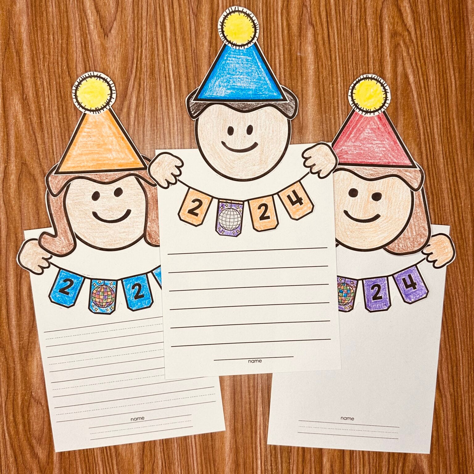 New Years Craft for Bulletin Board - Simply Kinder + Printable Membership