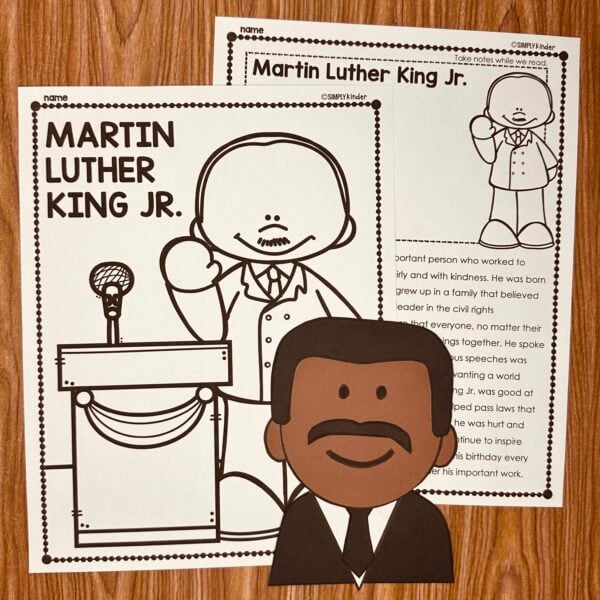 Martin Luther King Jr. Craft and Reports - Simply Kinder + Printable ...