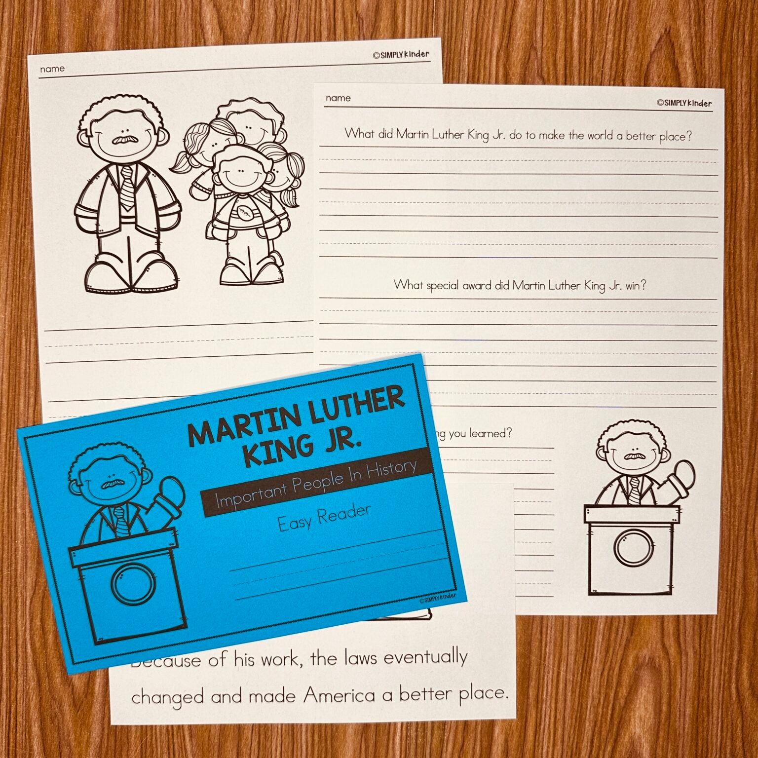 Martin Luther King Jr. Easy Readers - Simply Kinder Plus