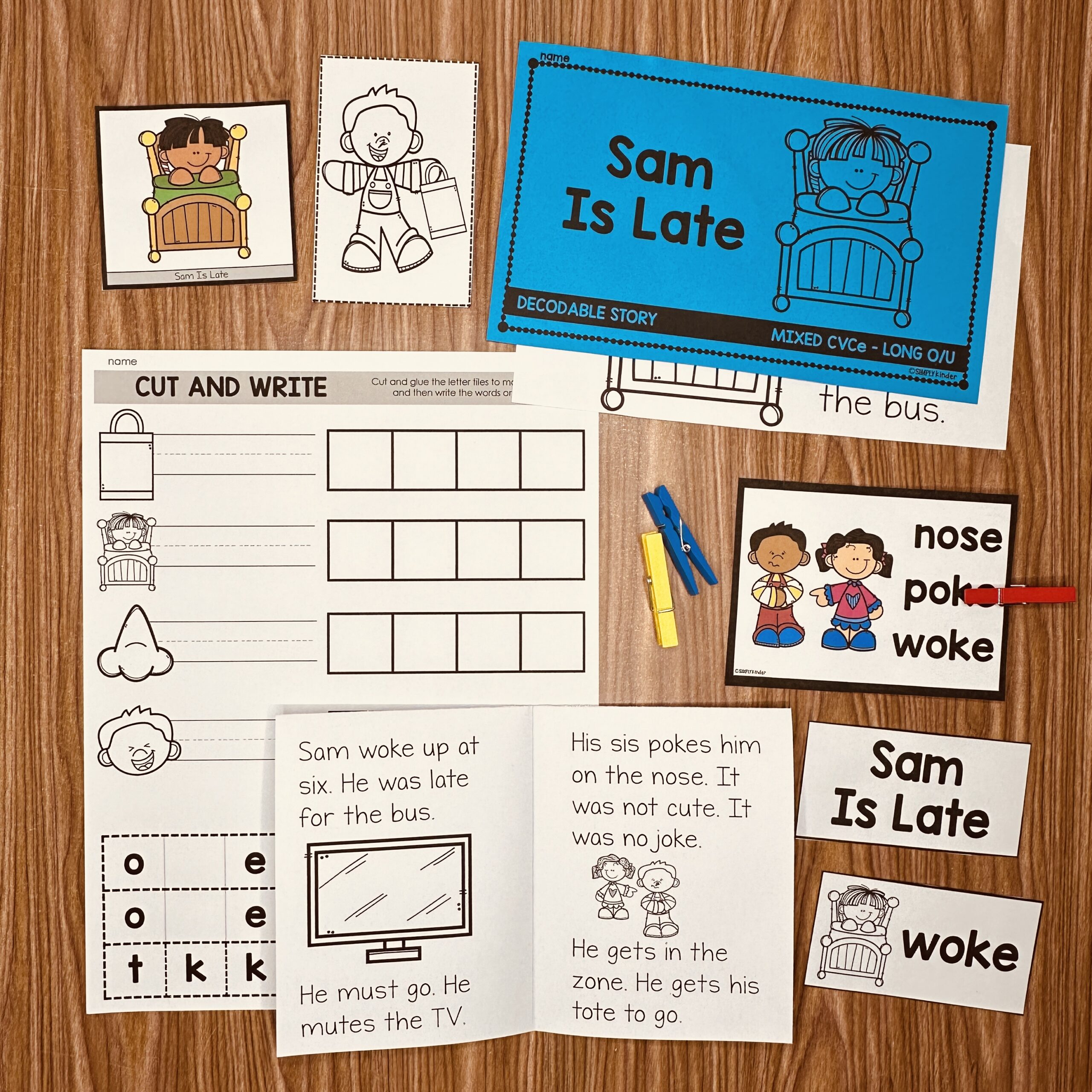 Decodable Reader with Word Work: Mixed CVCe Long O & Long U - Sam Is ...