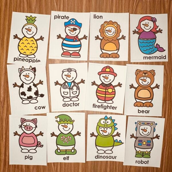 Snowman In Disguise Vocabulary Printables - Simply Kinder + Printable ...