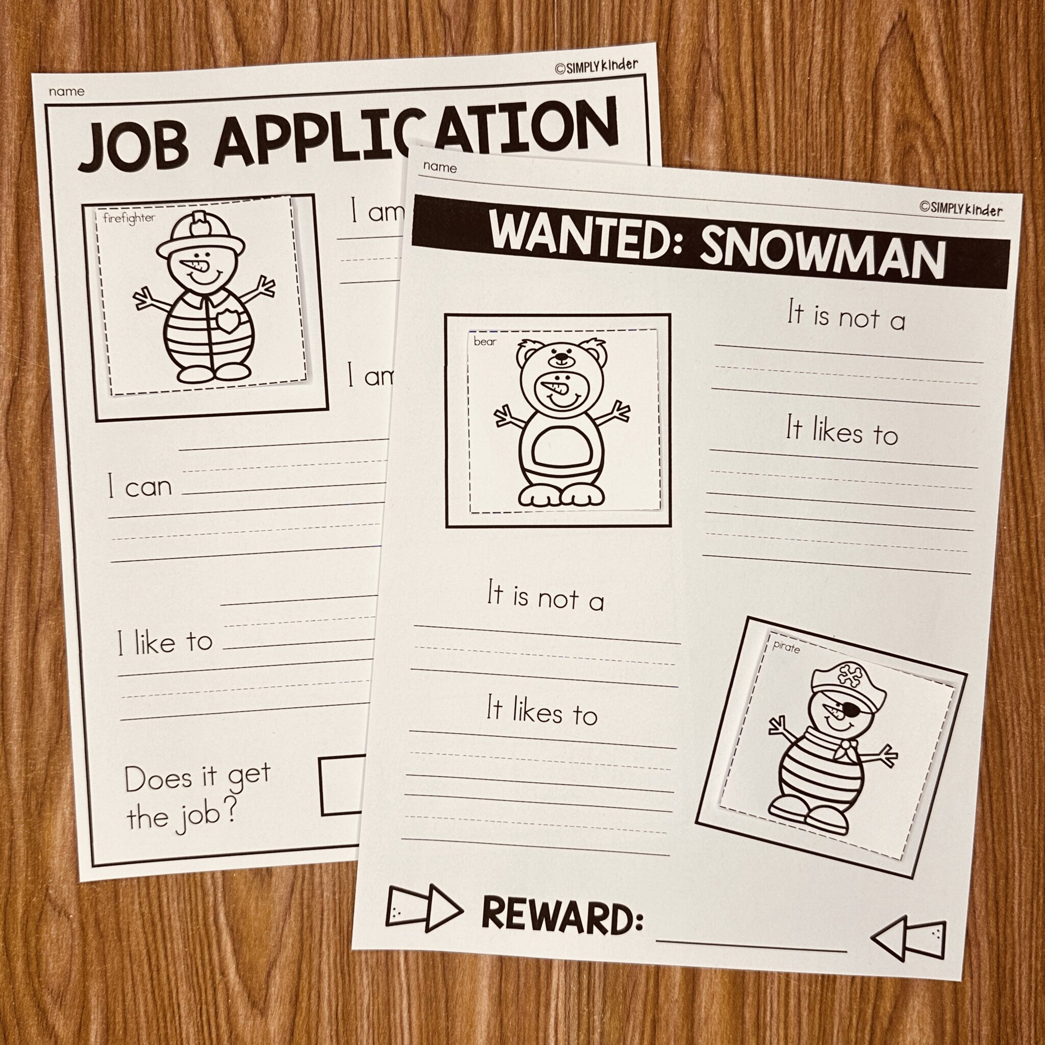 Snowman In Disguise Costume Printables - Simply Kinder + Printable ...