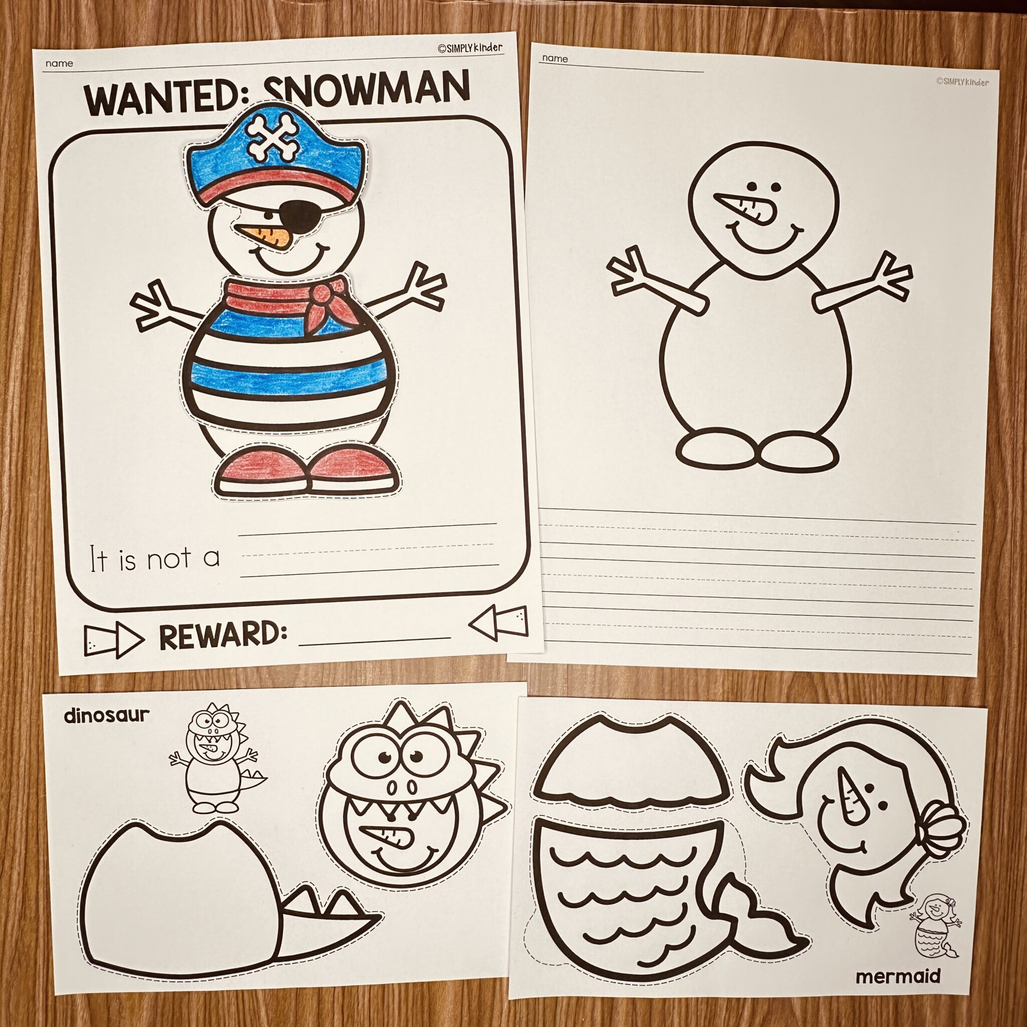 Snowman In Disguise Classroom Activities - Simply Kinder + Printable ...