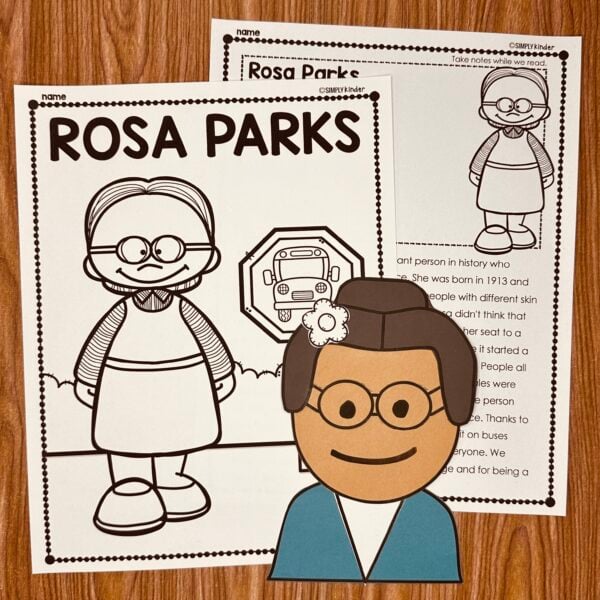 Rosa Parks Craft and Reports - Simply Kinder + Printable Membership