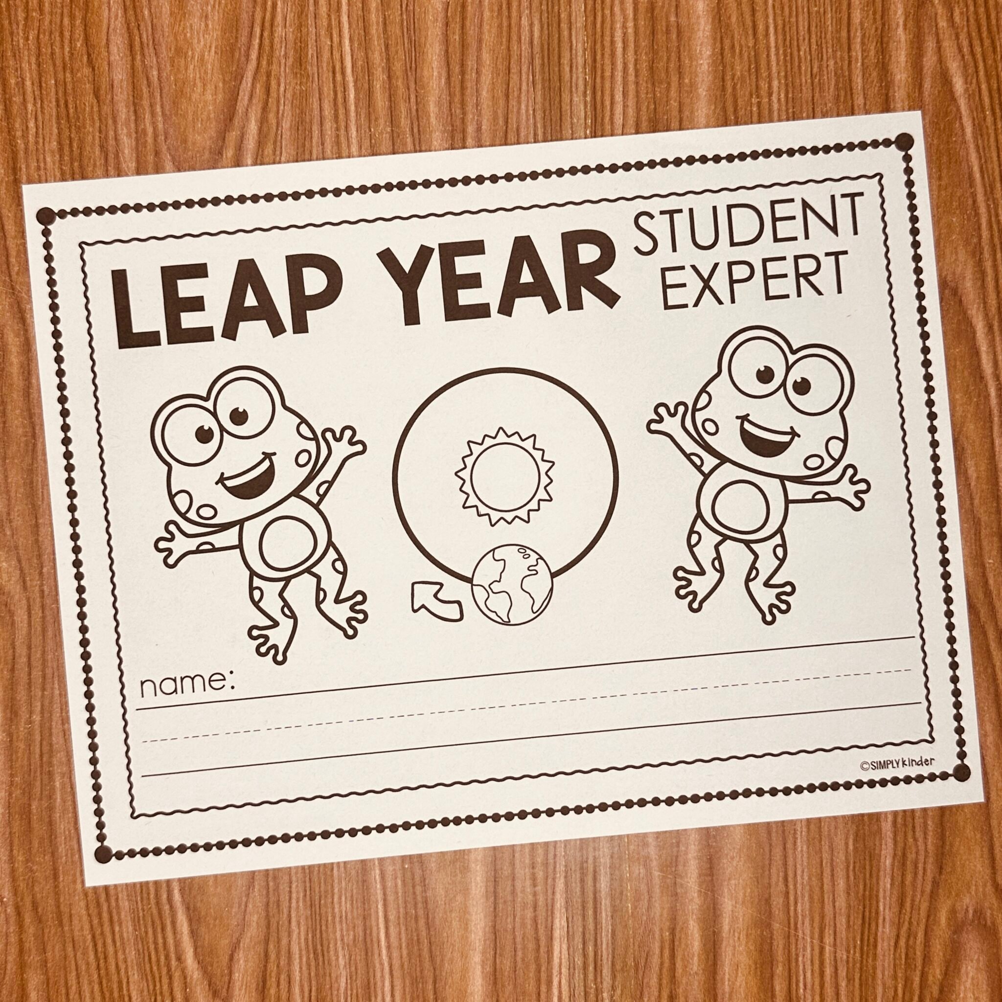No Prep Certificates, Leap Year, Leap Day - Simply Kinder + Printable ...