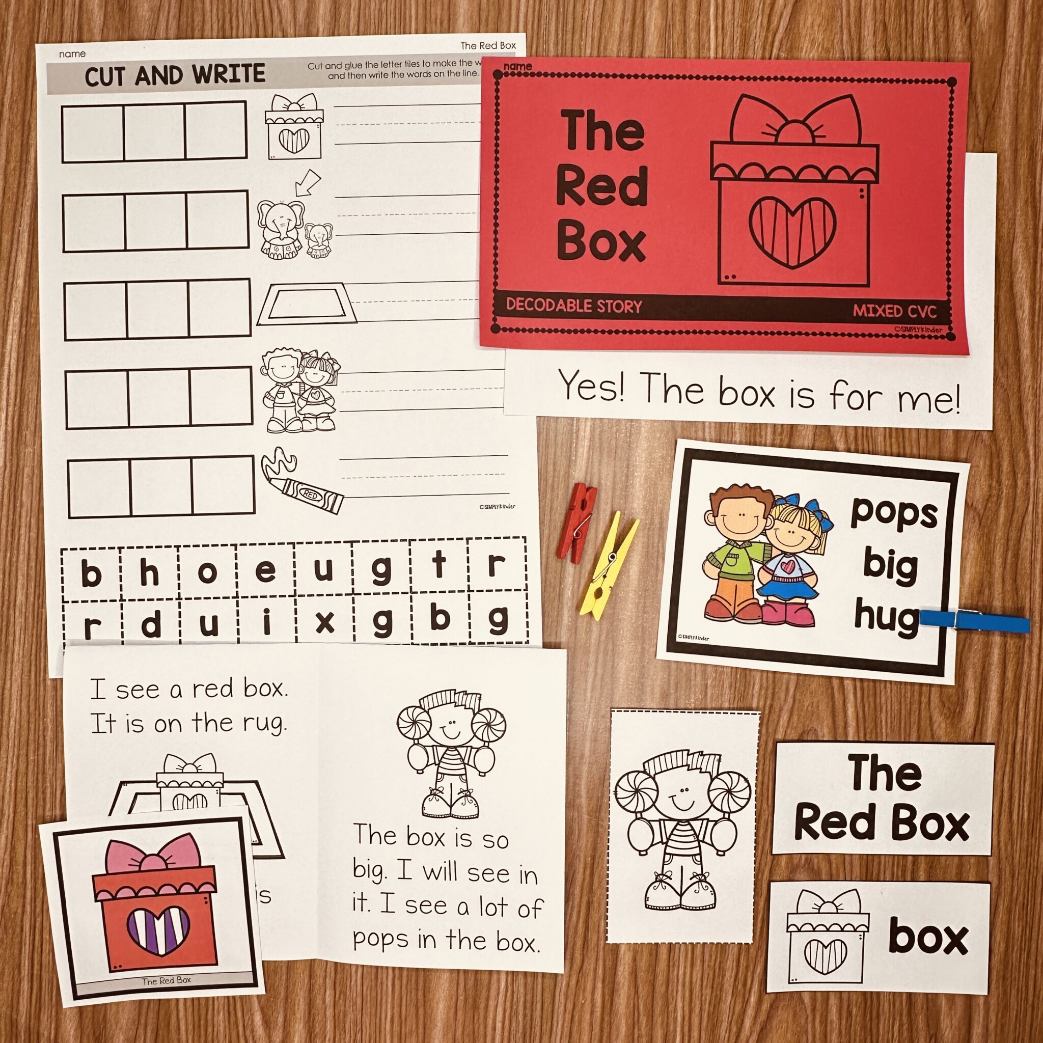Valentines Day Decodable Reader with Word Work: Mixed CVC Short Vowels ...
