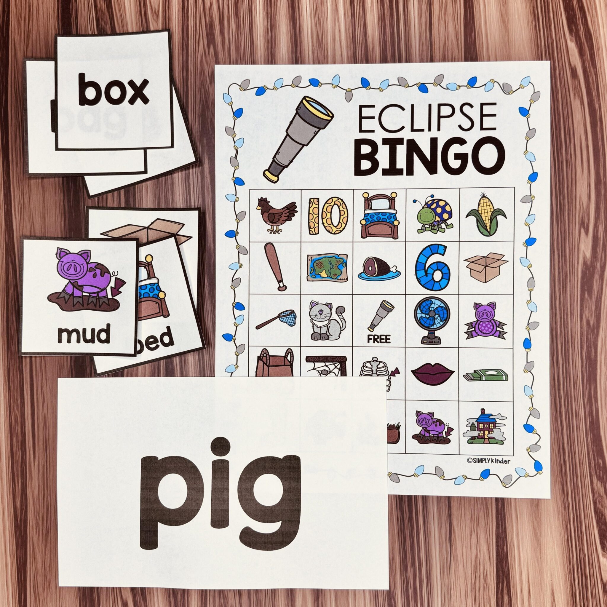 Eclipse Phonics BINGO - Simply Kinder + Printable Membership
