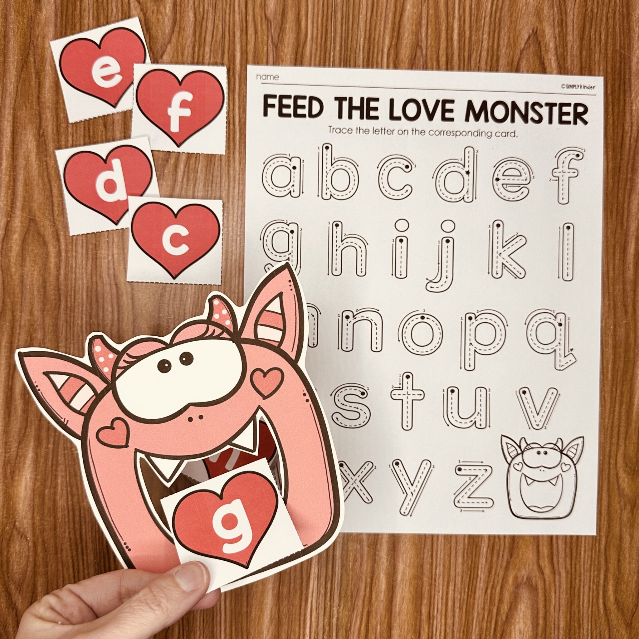 Love Monster Feed The Monster Alphabet Activity - Simply Kinder ...