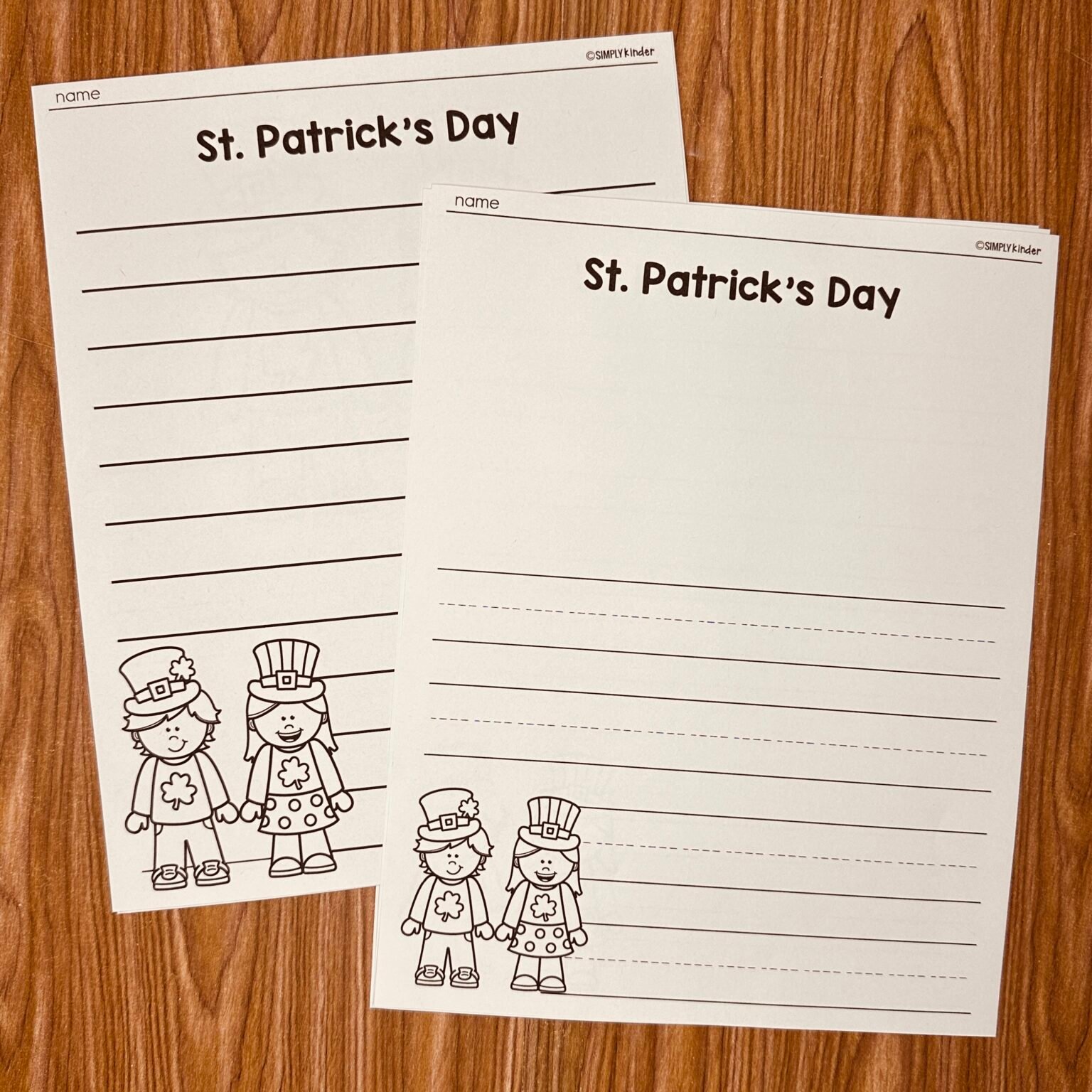 St. Patrick's Day No-Prep Writing Printables - Simply Kinder ...