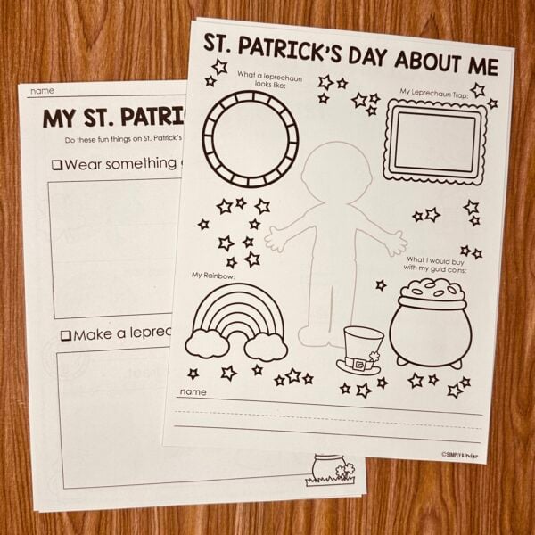 St. Patrick's Day Day No-Prep Fun Pages - Simply Kinder + Printable ...