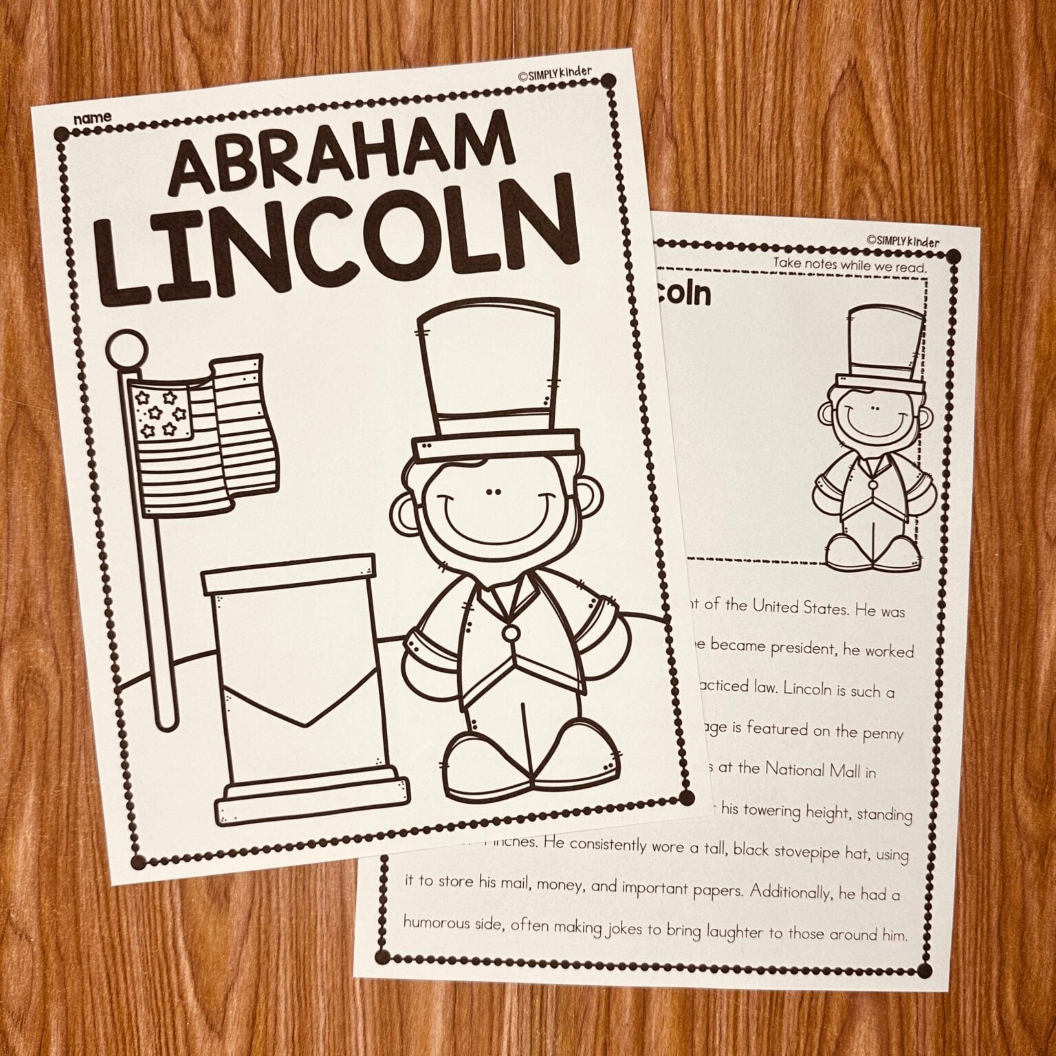 Abraham Lincoln Research Report - Simply Kinder + Printable Membership