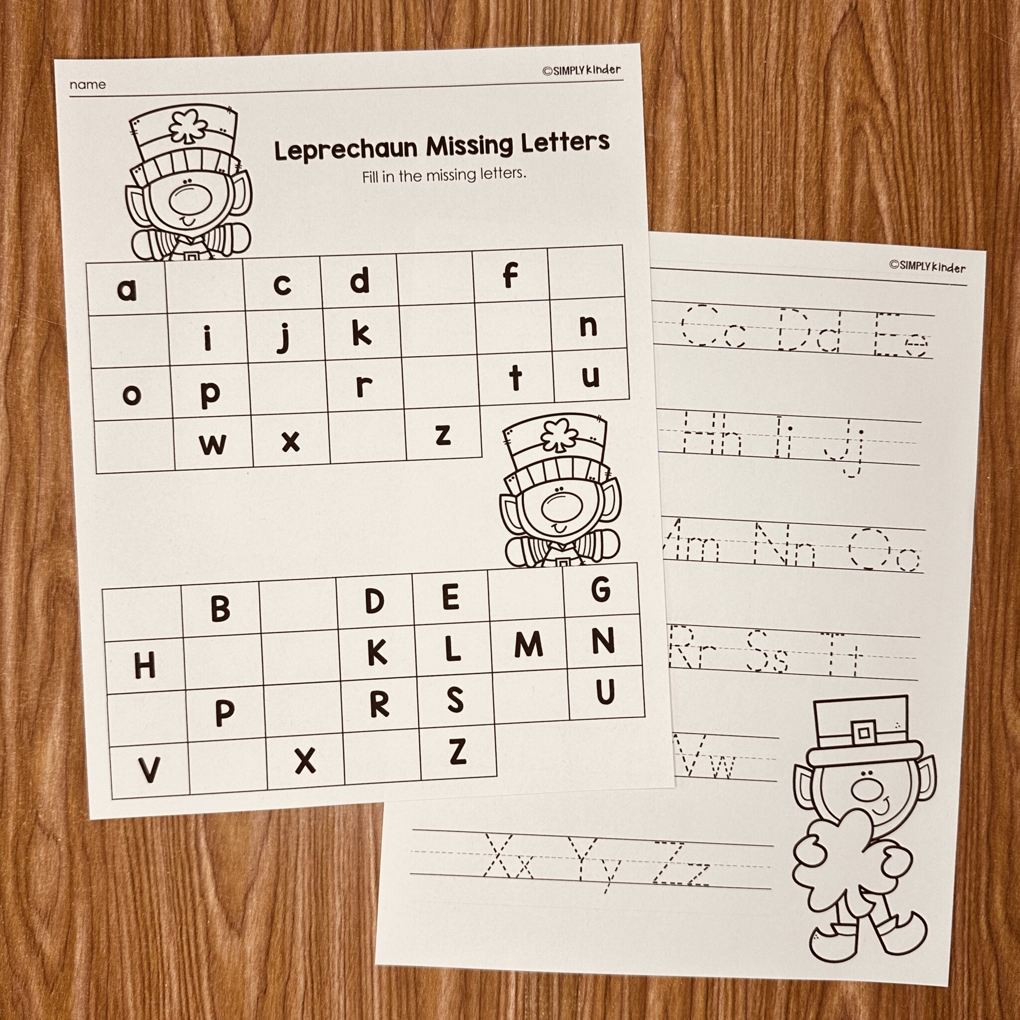 How To Catch A Leprechaun Alphabet Printables - Simply Kinder ...