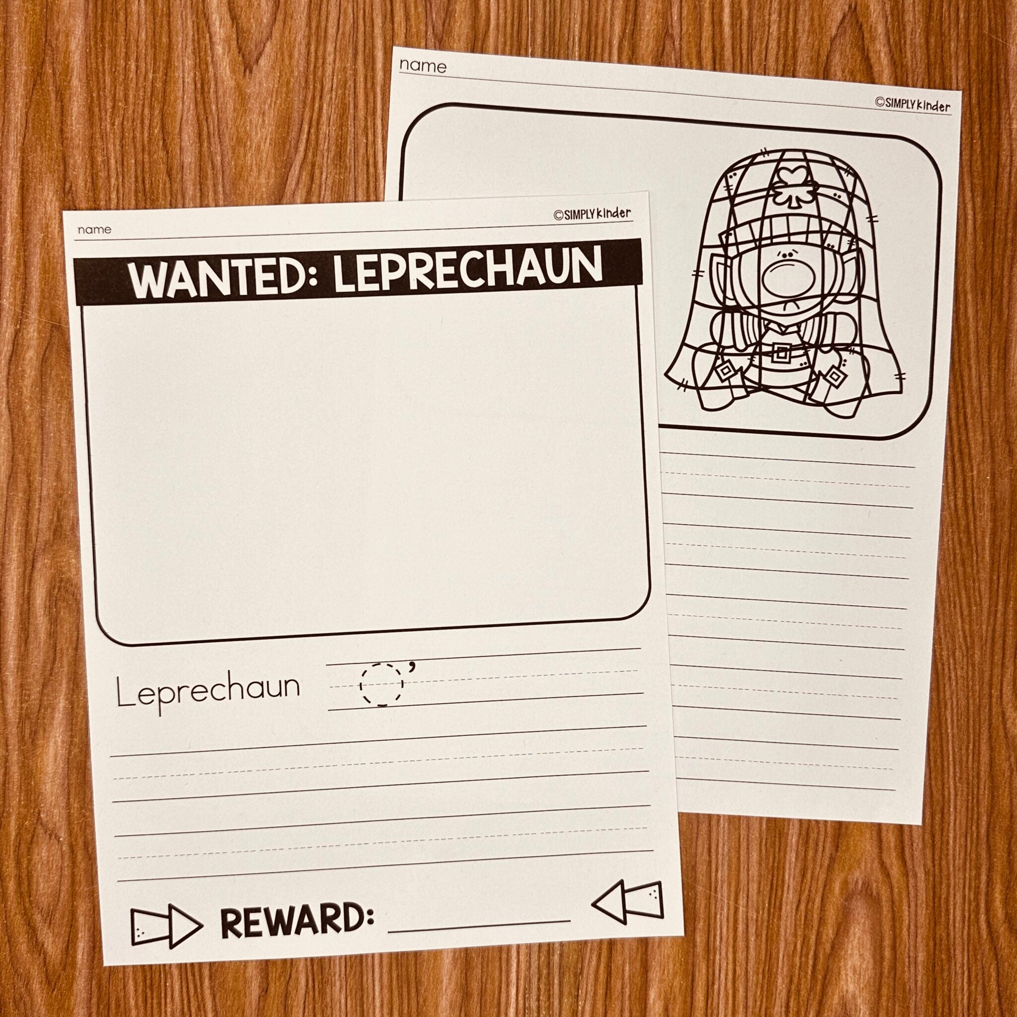 How To Catch A Leprechaun Journal Pages - Simply Kinder + Printable ...