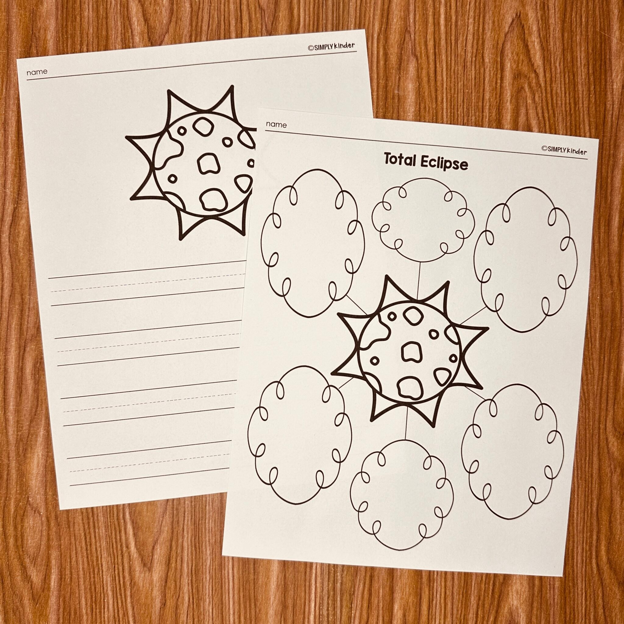 Total Solar Eclipse Graphic Organizer Printables & Writing Pages ...