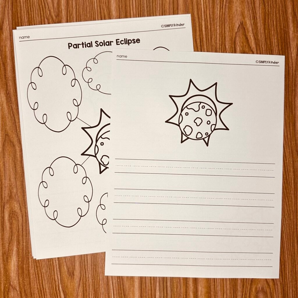 Partial Solar Eclipse Graphic Organizer Printables & Writing Pages ...
