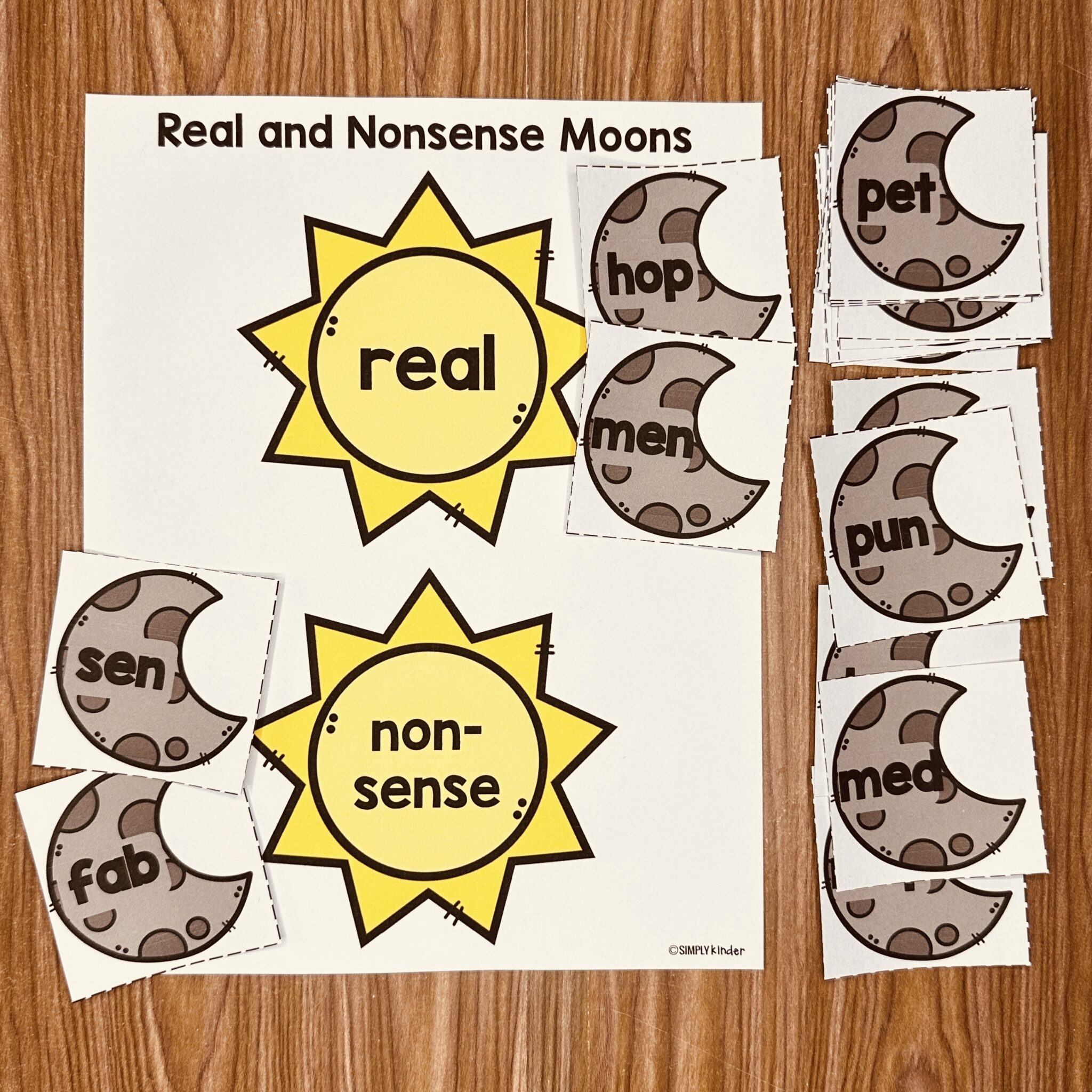 Eclipse Real And Nonsense Word Center - Simply Kinder + Printable ...