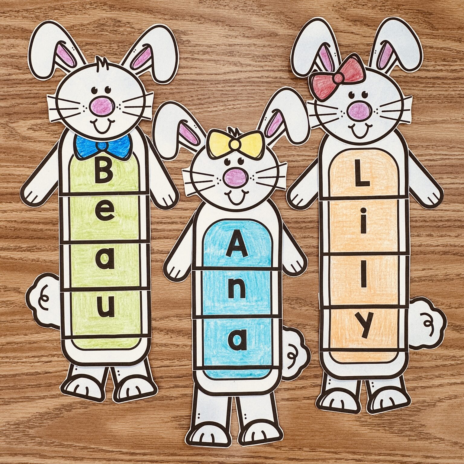Bunny Name Craft for Easter or Spring - Simply Kinder + Printable ...