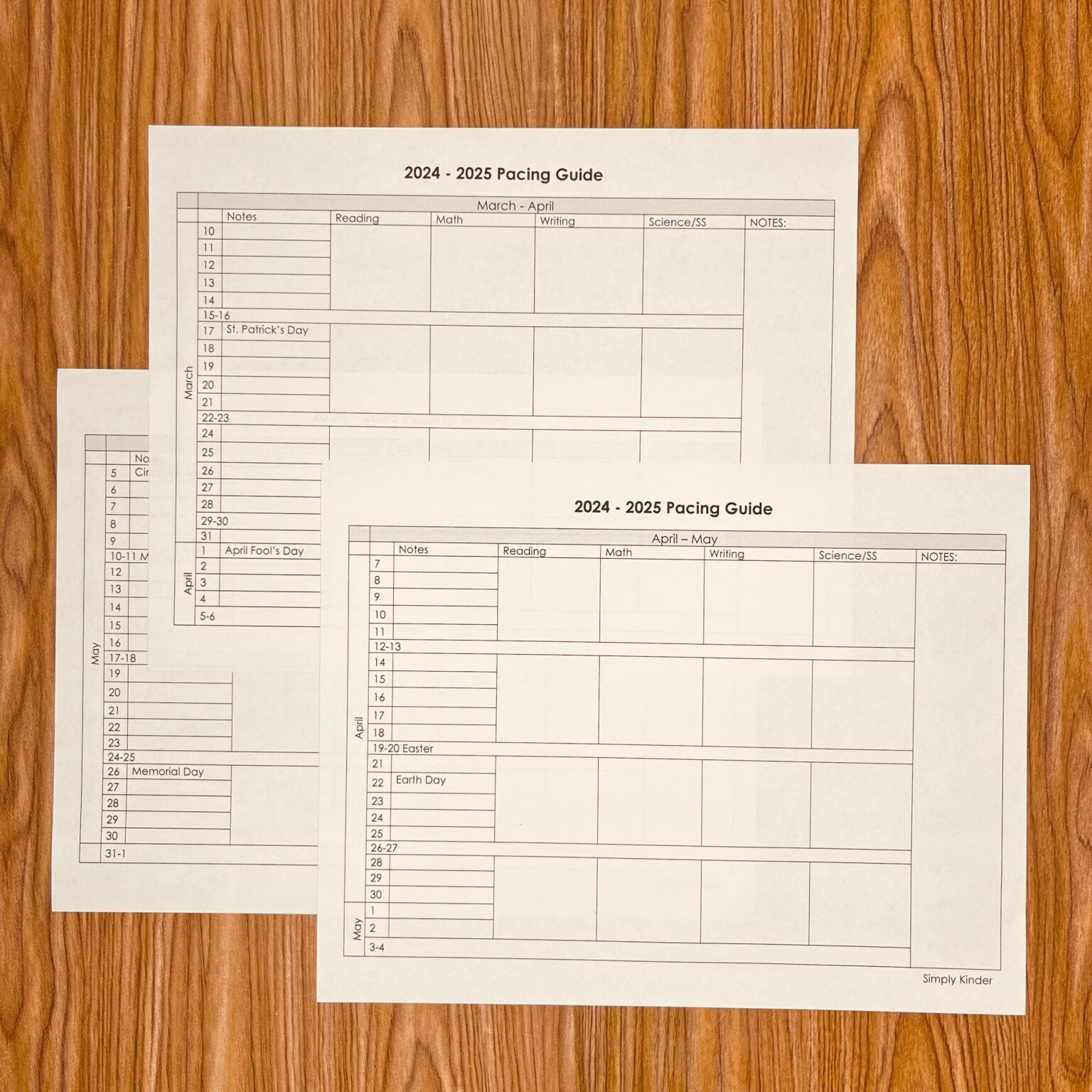 2024-2025 Editable Pacing Guide - Simply Kinder + Printable Membership