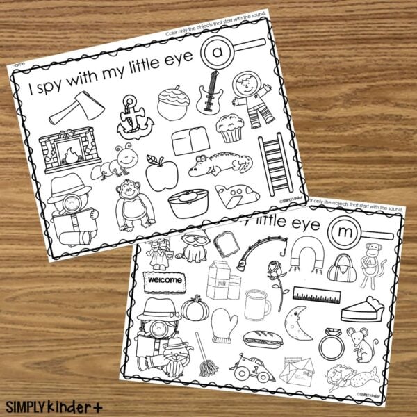 I Spy Activities- Alphabet - Simply Kinder + Printable Membership