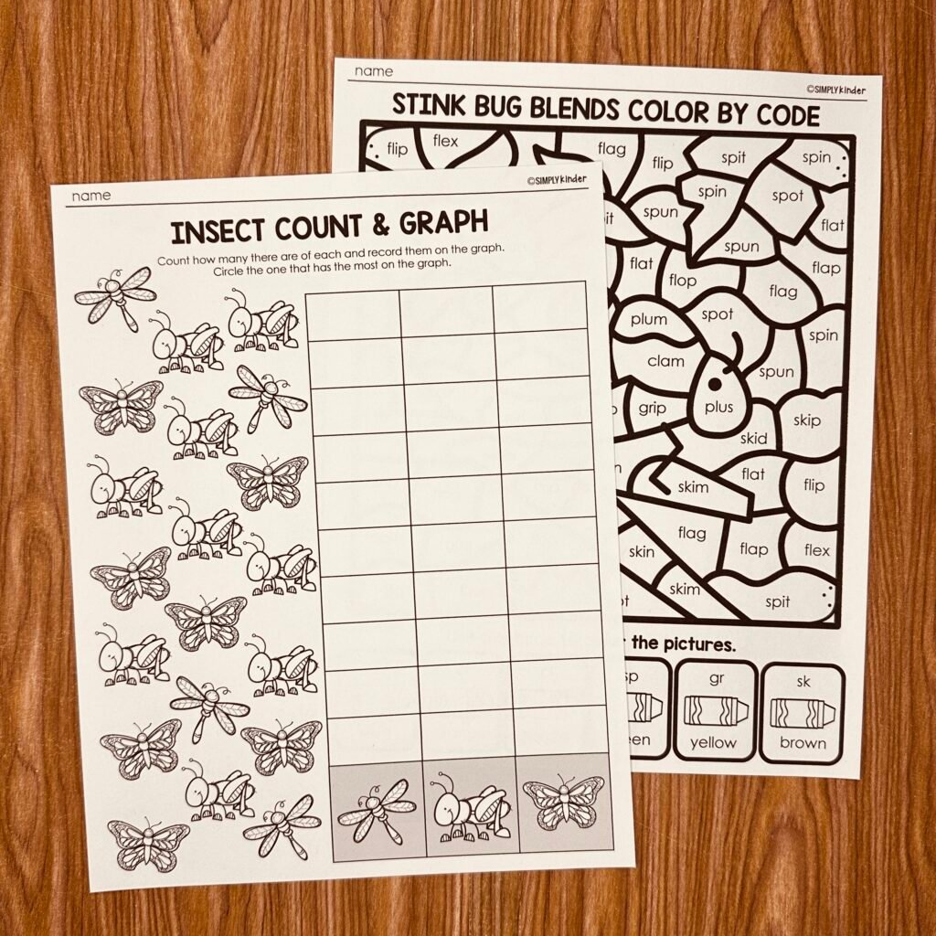 Insects Literacy Printables - Simply Kinder + Printable Membership