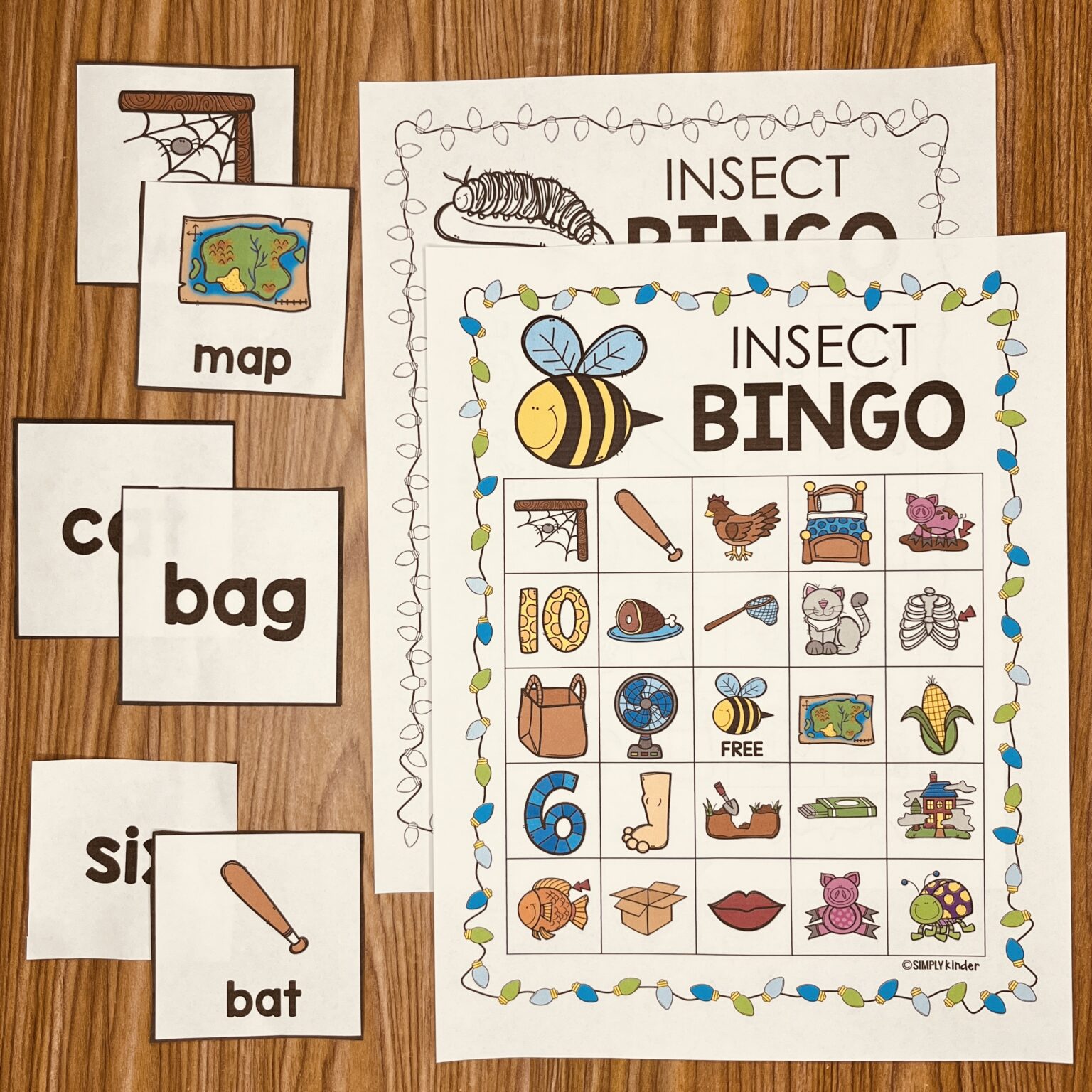 Insects CVC Phonics BINGO - Simply Kinder + Printable Membership